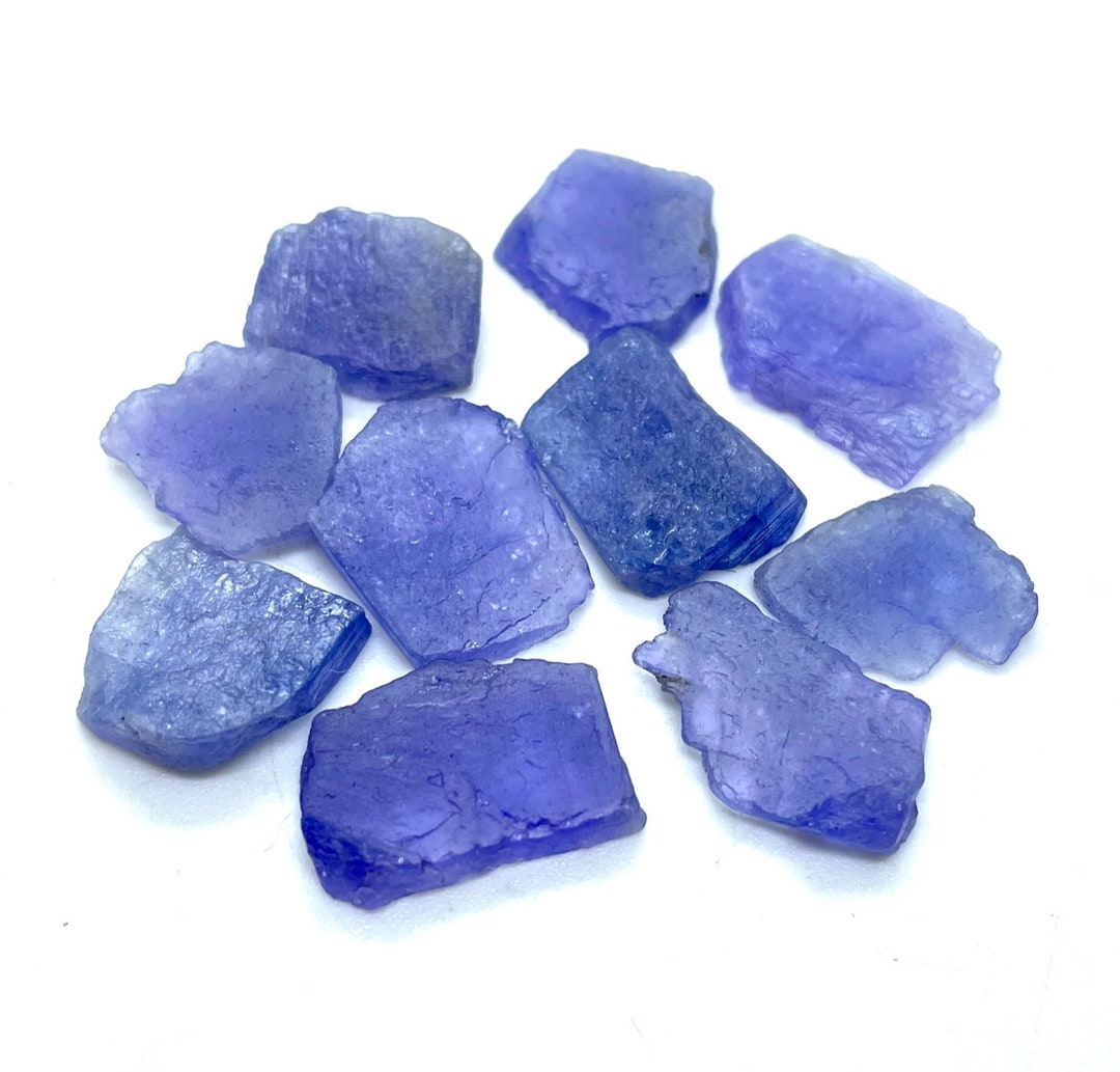 10 Pcs-raw Tanzanite Slab 15-20 MM Rough Gemstone, Tanzanite Raw ...