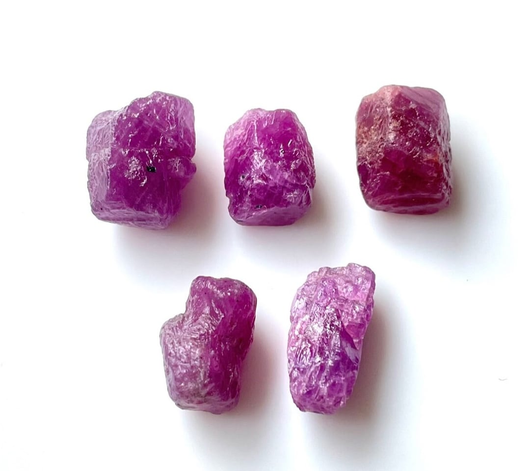 5 Pcs-a+quality Natural Raw Ruby Red Raw Ruby Crystals, 10-14MM ...