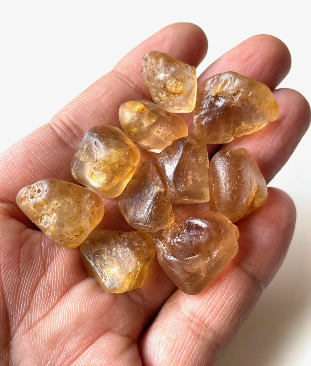 10 Pcs-golden Imperial Topaz Facet Rough Crystal, Size-15-18 MM ...
