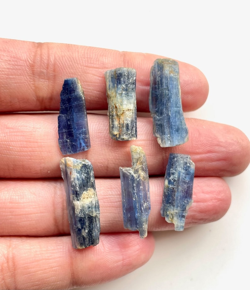 6PCS 100%natural Raw Kyanite Crystals, Kyanite Sticks 20-25MM Kyanite Loose Gemstone, Kyanite ...