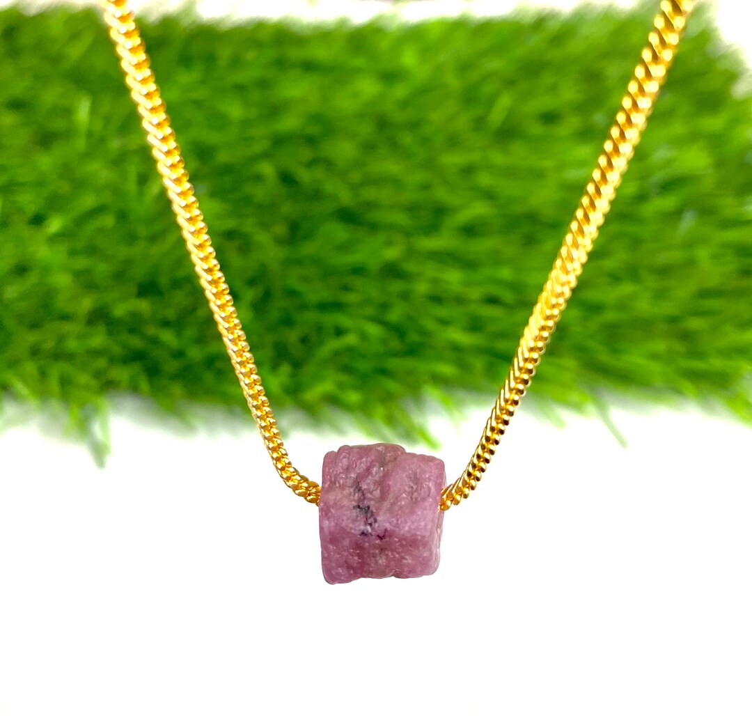 Buy Top Quality Ruby Crystal Necklace Gold Filled 100%natural Ruby July ...