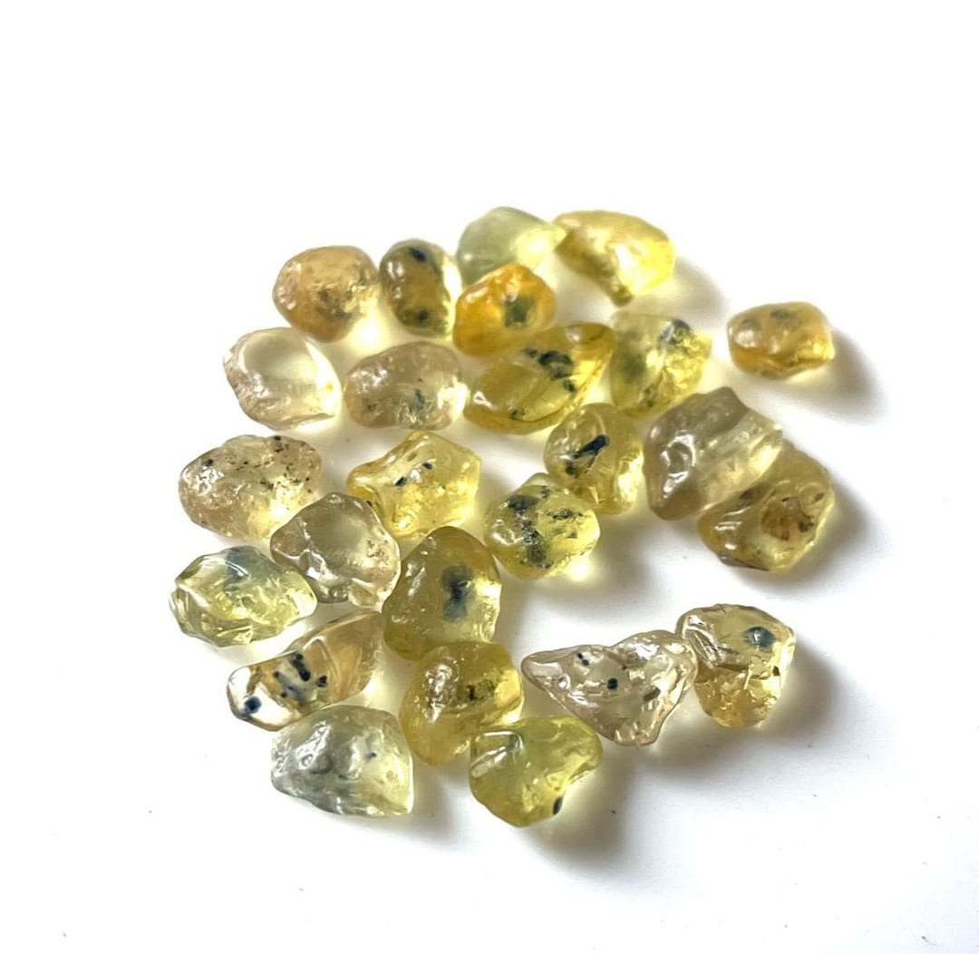 Sri Lanka-yellow Sapphire Genuine-25 Pcs Lot~aaa+natural Raw, Size-3 ...
