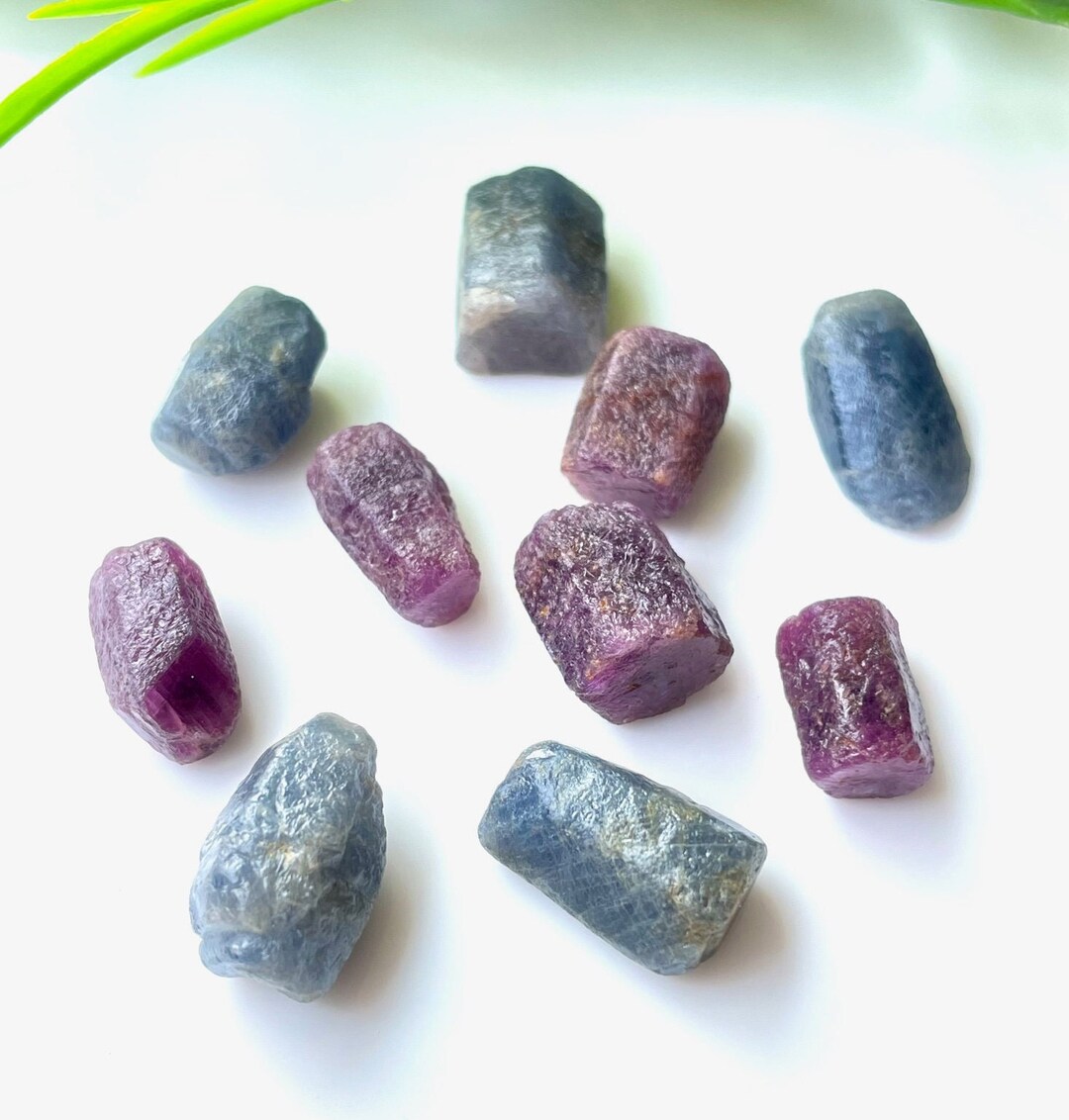 RARE Big-natural Mixed Ruby Sapphire Crystals(10 Pcs-rough Lot ...