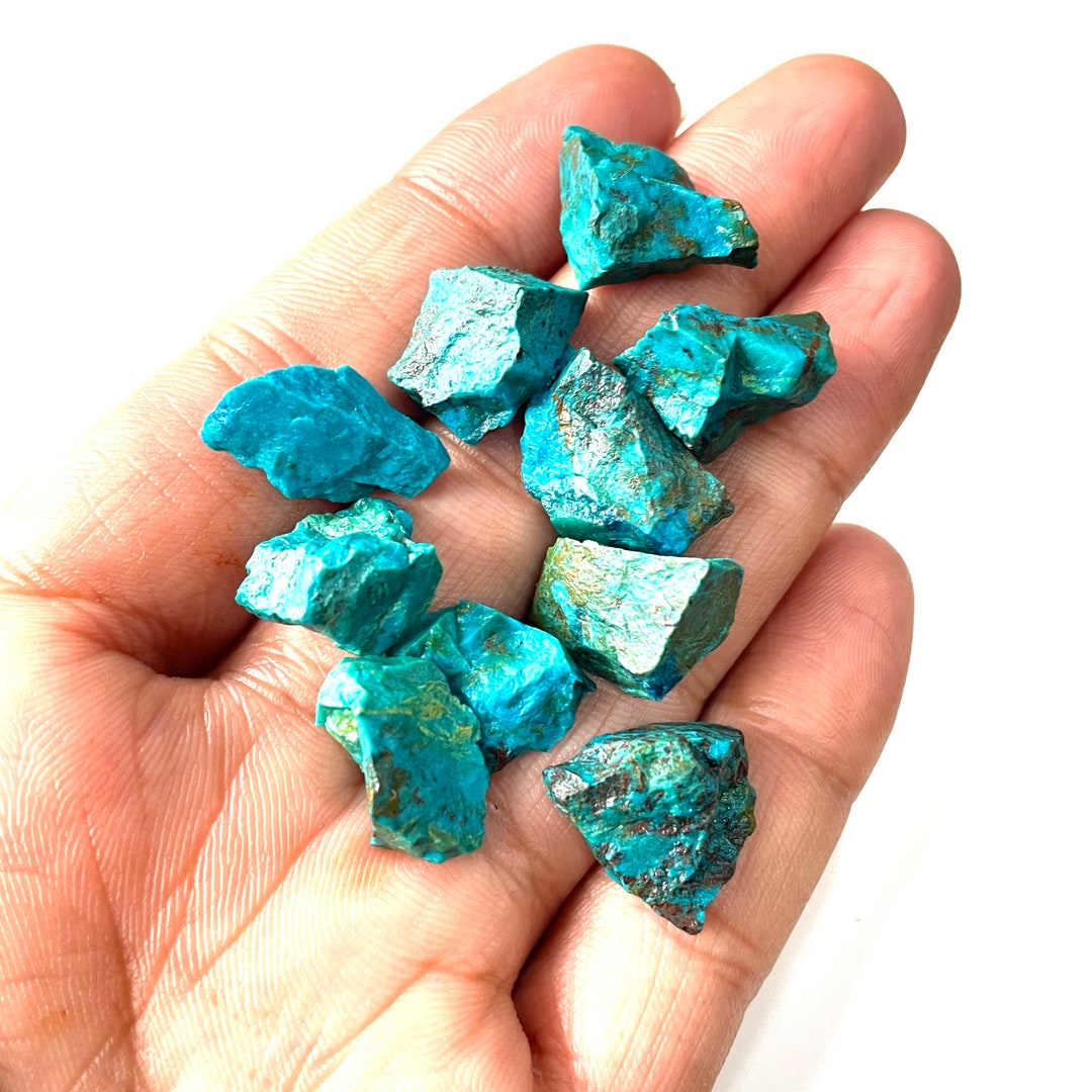 10 Pcs-natural Chrysocolla Raw, 15-18MM Untreated Natural Chrysocolla ...