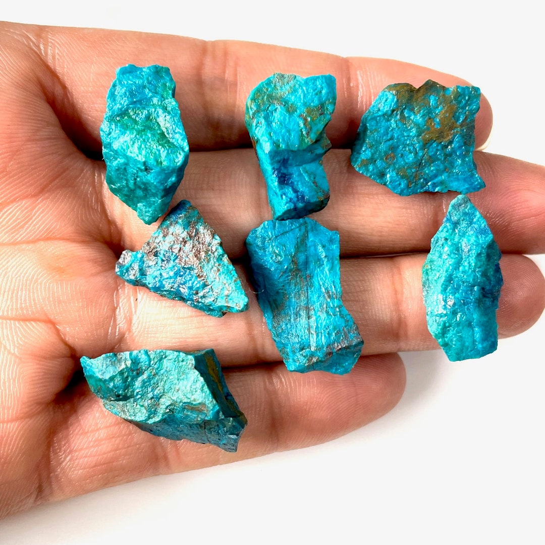 7 Pcs-natural Chrysocolla Raw, 18-23 MM Untreated Natural Chrysocolla ...