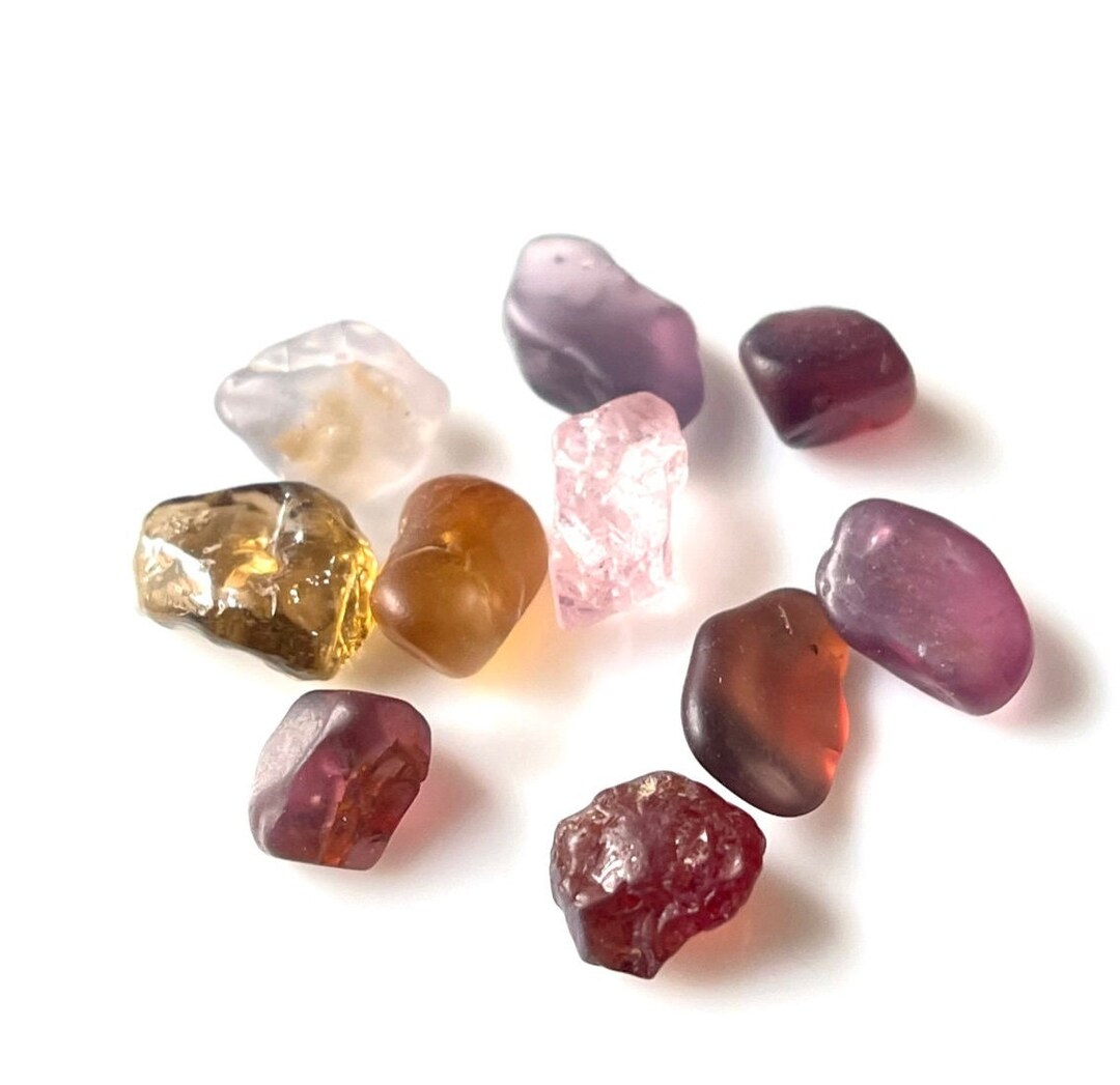 10 Pcs,100%natural Multi Spinel Raw Stone, 6-8 MM, Natural Spinel Rough ...