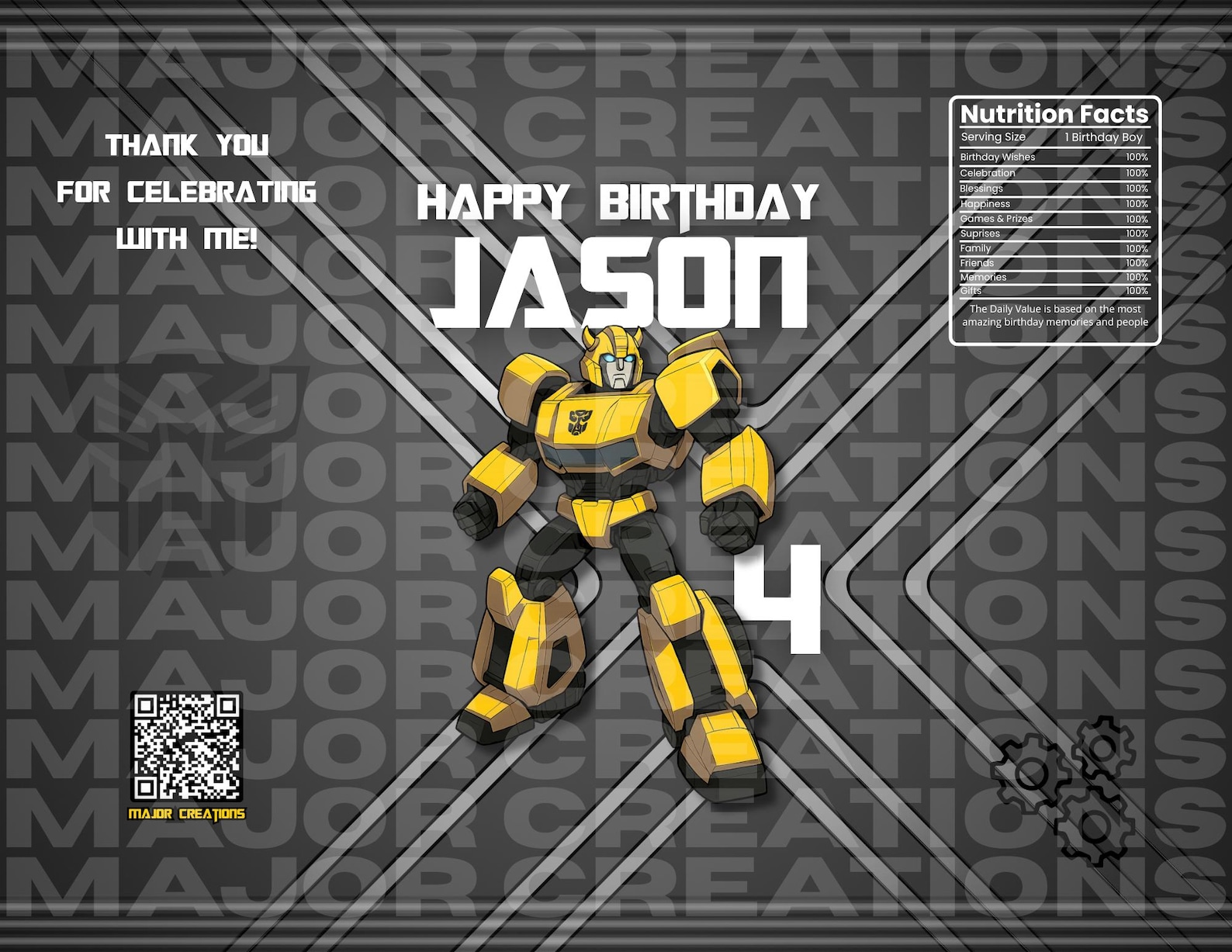 Transformers | Chip Bag Template | Party Favors | DIGITAL DOWNLOAD - Etsy