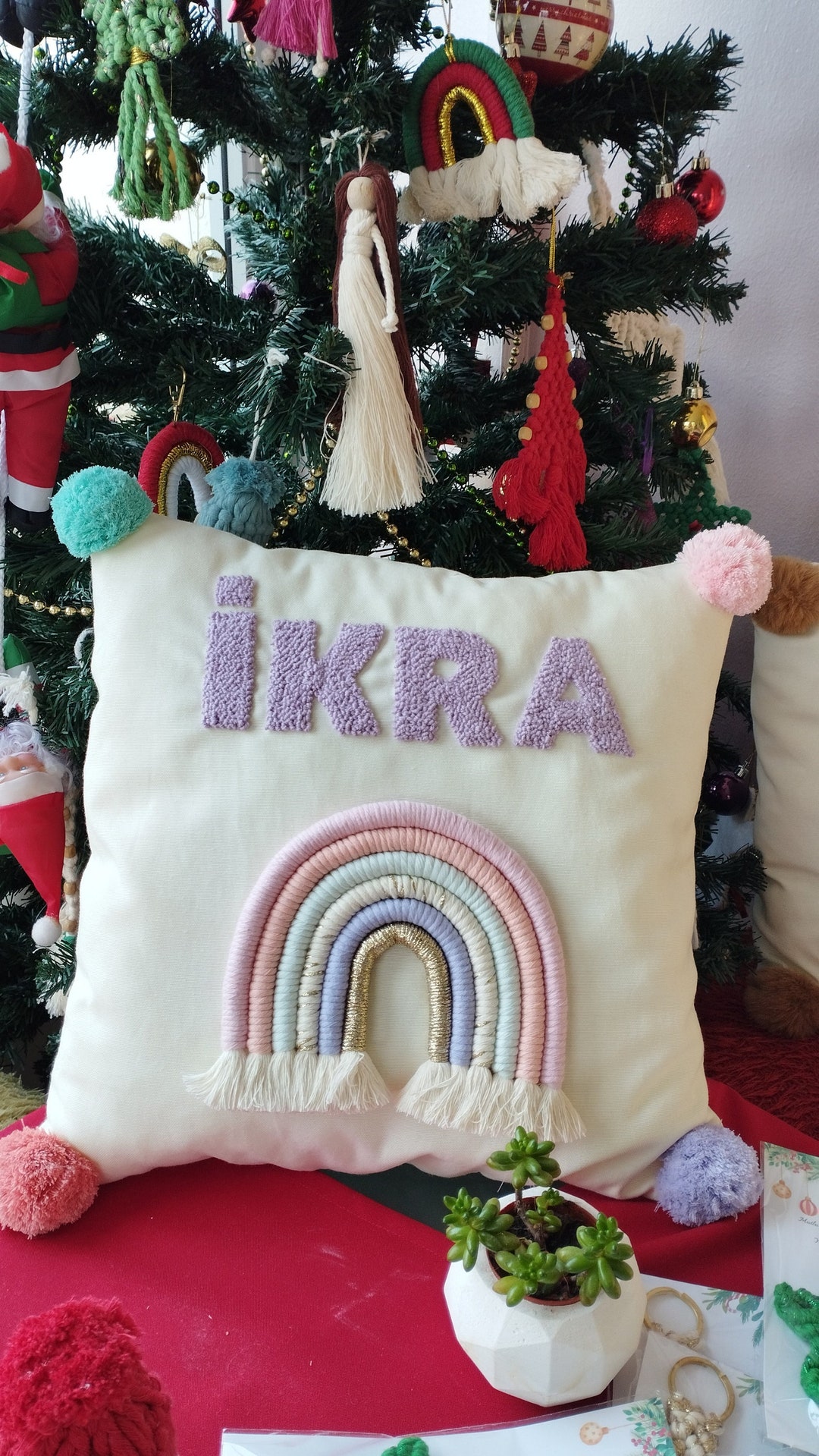 Personalized Name Punch Needle Pillow Custom Baby Pillow - Etsy