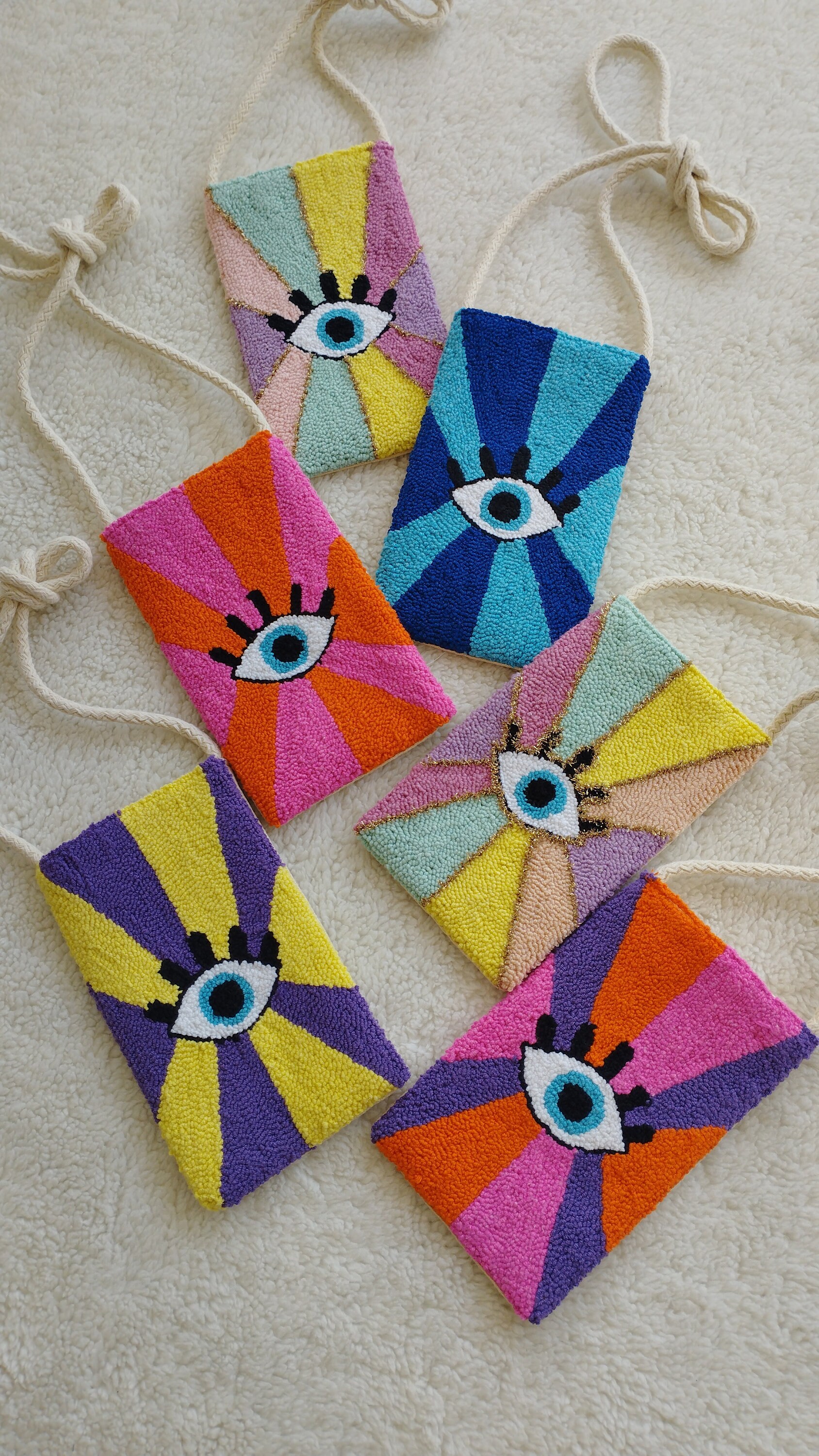 Punch Needle Phone Bag , Punch Needle Embroidered Mini Crossbody Phone ...