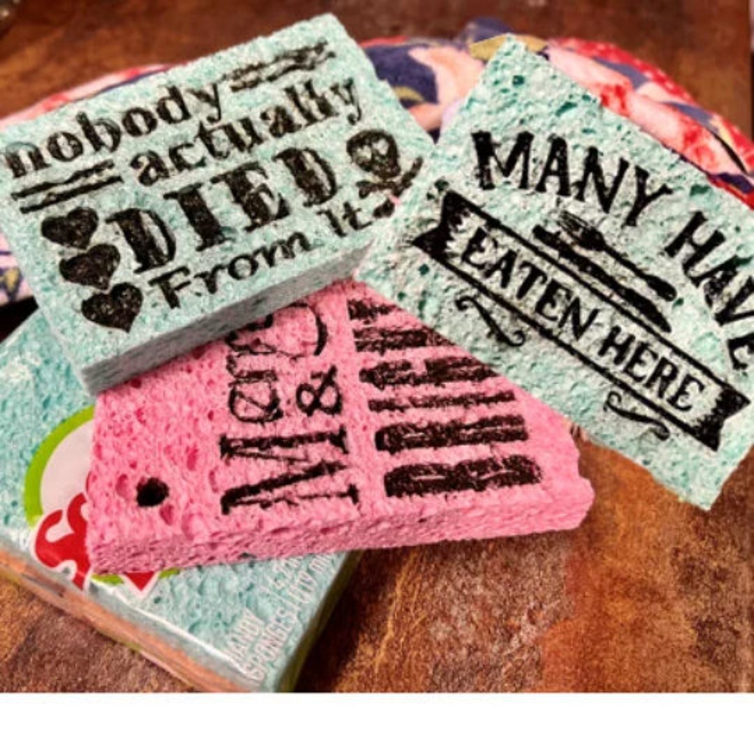 Two-sided Laser Engraved Dish Sponges - Etsy
