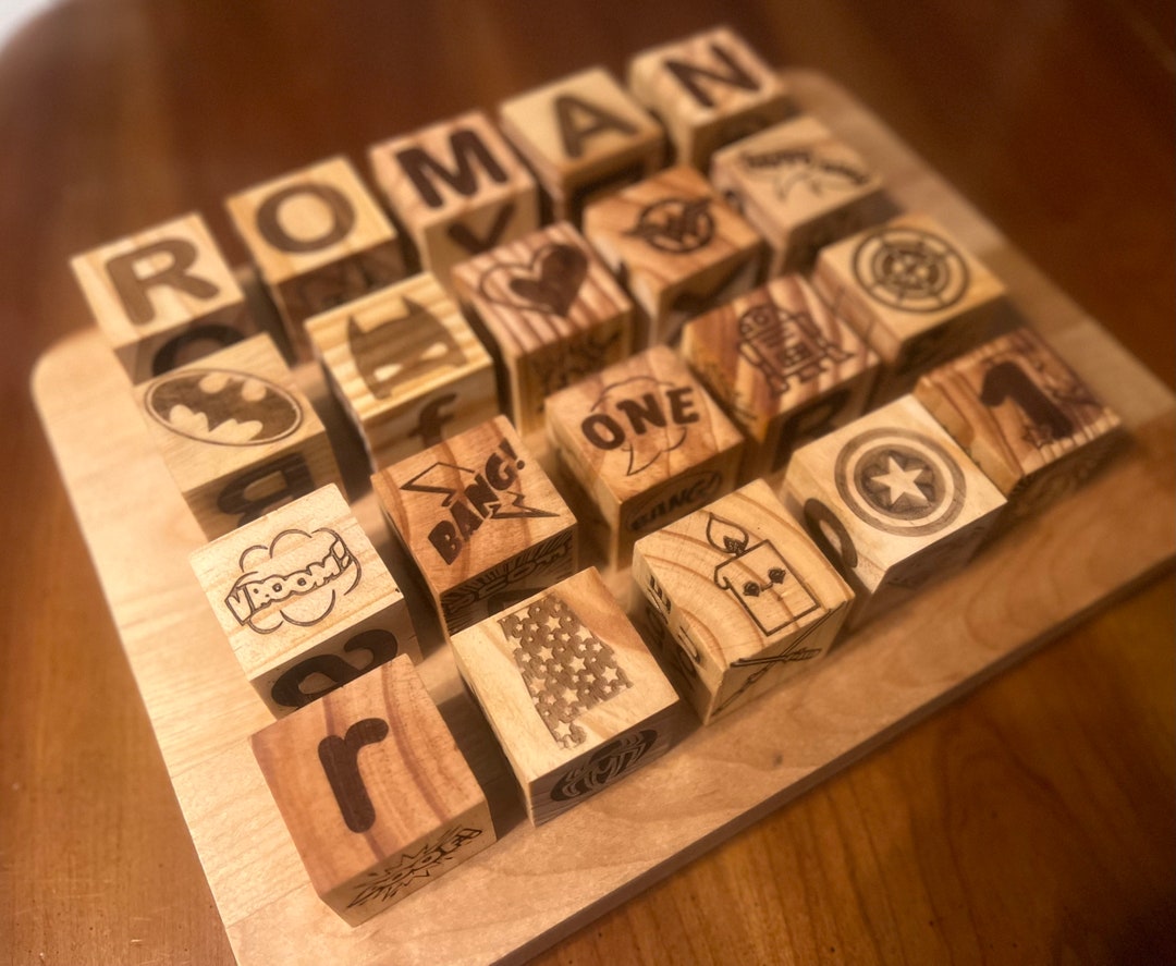 Custom Engraved 2" Baby Block Sets - Etsy