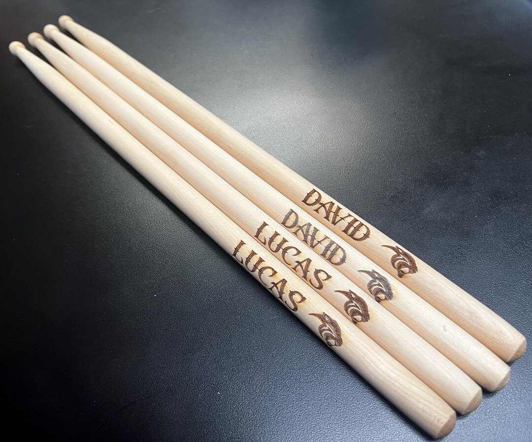 Engraved Drum Sticks - Personalized Laser Engraved Set of Drum Sticks ...
