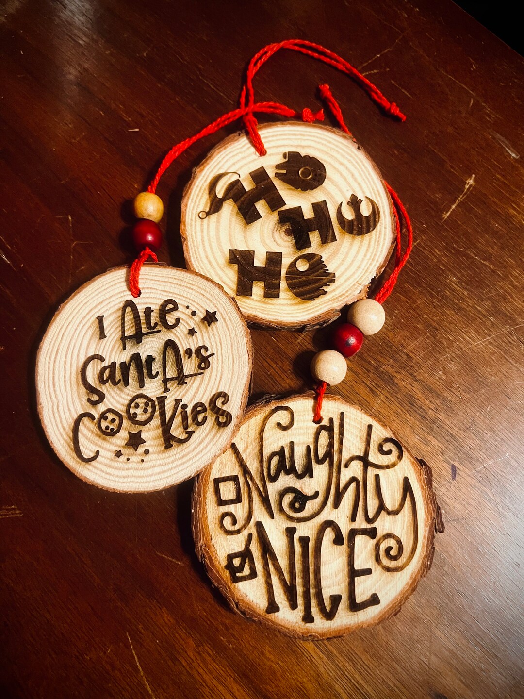 Custom Personalized Laser Engraved Wood Slice Ornaments - Etsy