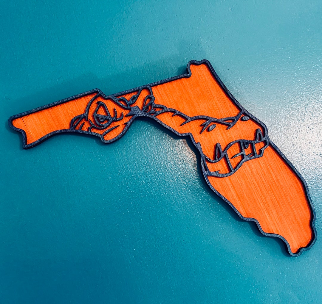 State of Gator Florida-shaped Alligator Accent Wall Hanging - Etsy