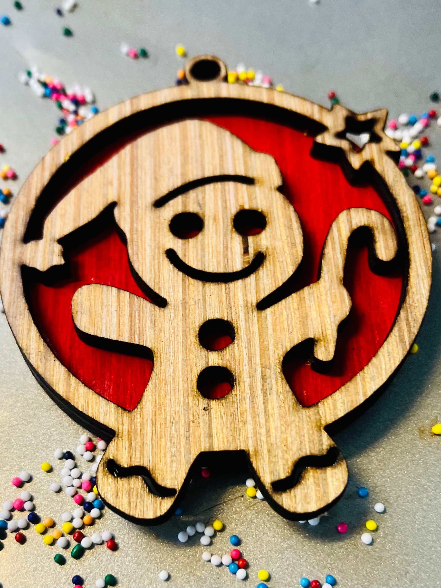 Gingerbread Ornaments Rustic 2-layer Laser Engraved - Etsy