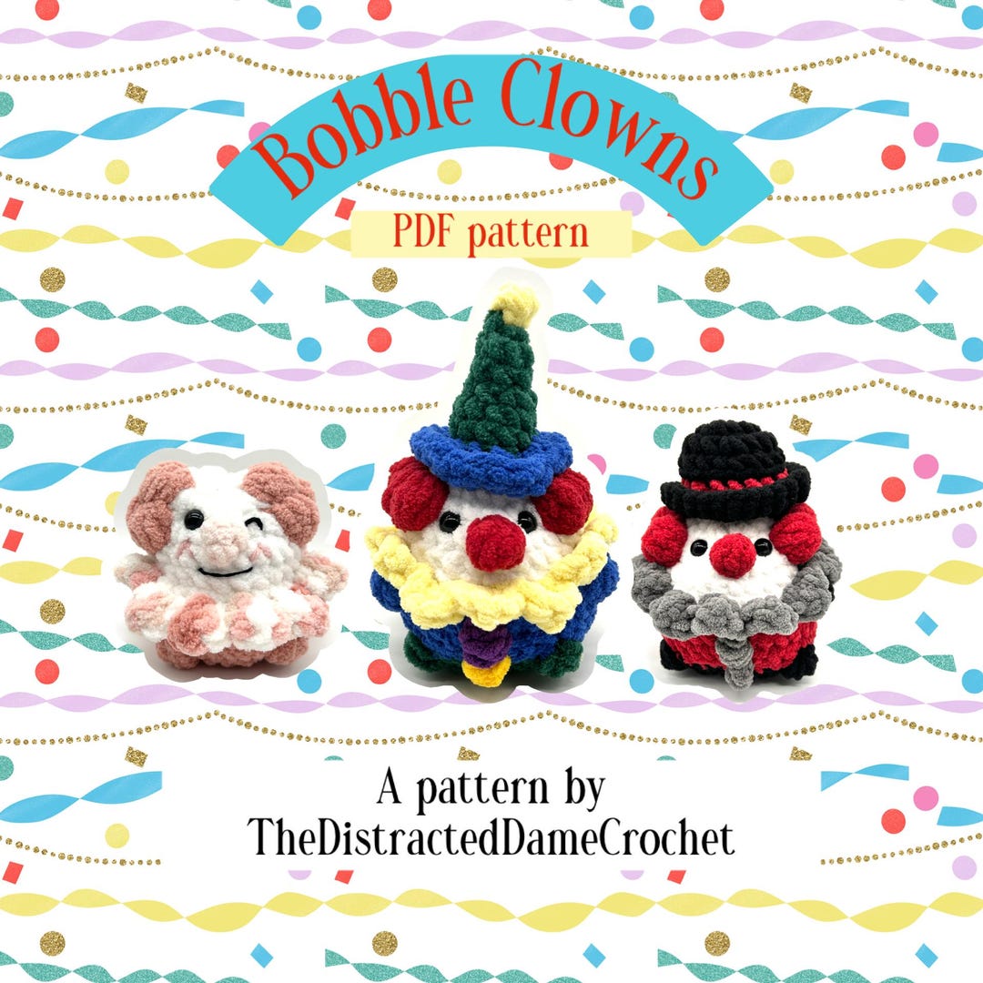 Bobble Clown Crochet Pattern Circus Clowns Amigurumi Tutorial - Etsy