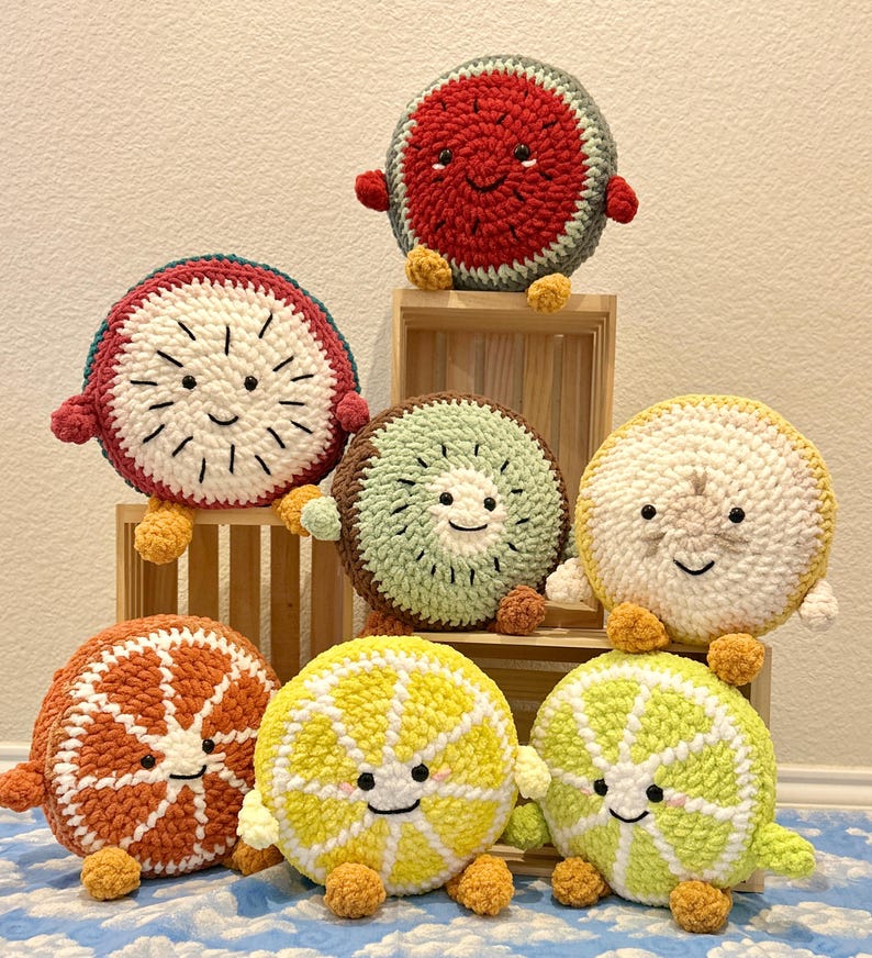 Fruit Slice Friends Crochet Pattern Tutorial All Fruits Lemon Lime ...