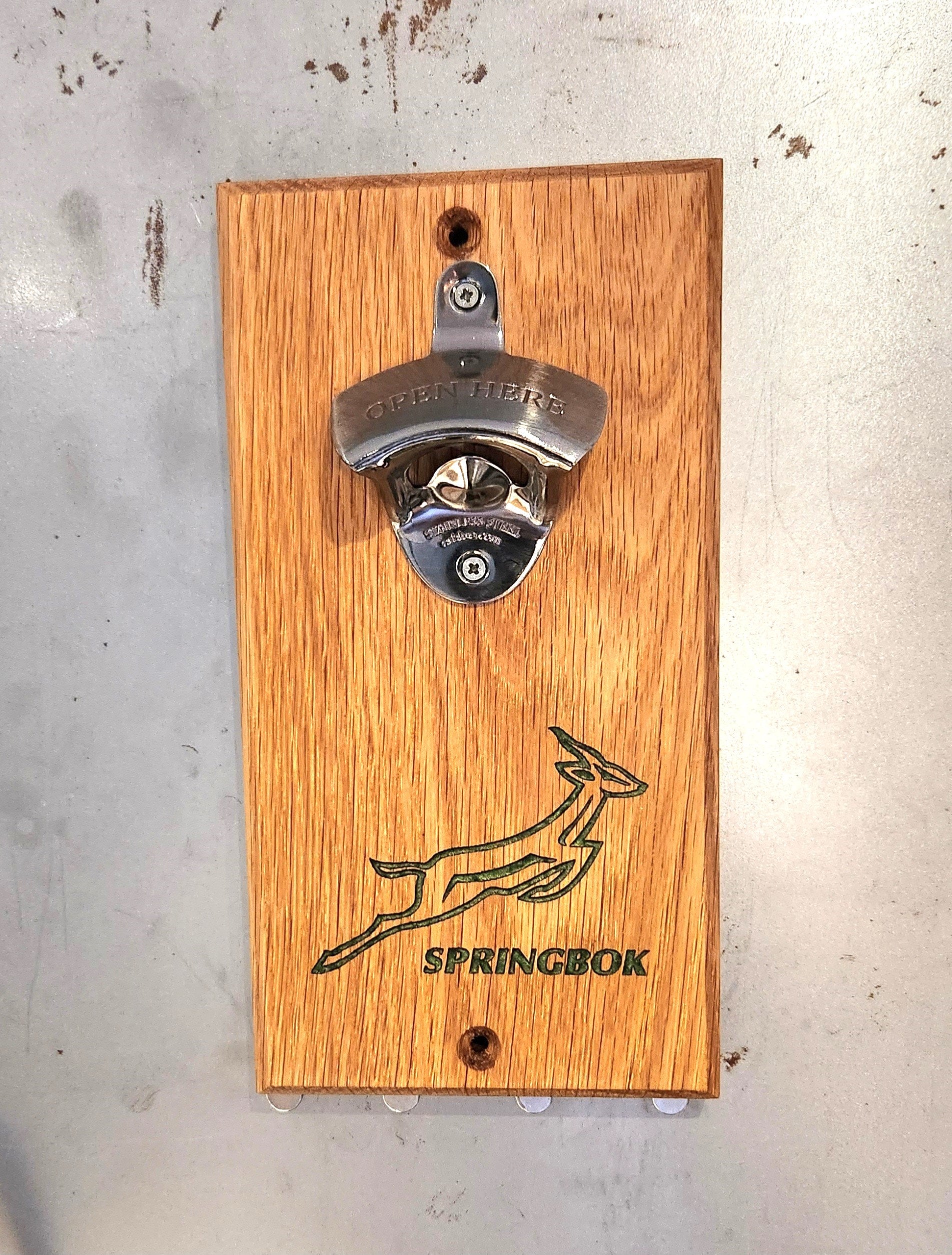 Springbok Handmade Solid Oak Wall Mount Magnetic Bottle Opener - Etsy