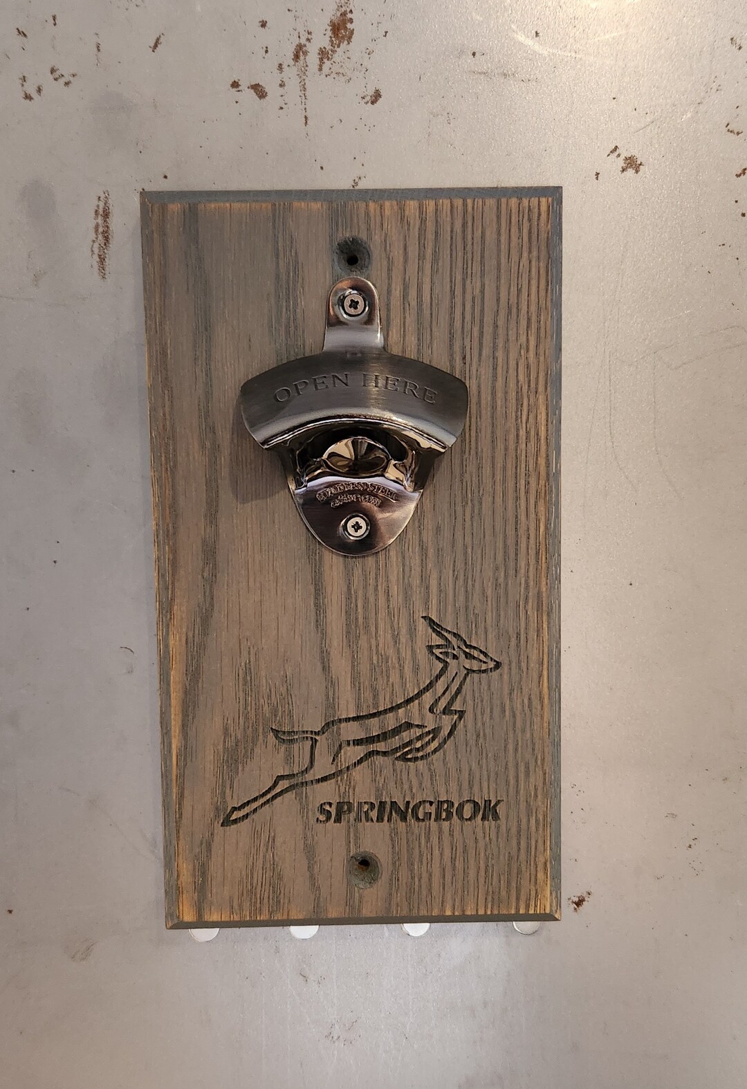 Springbok Handmade Solid Oak Wall Mount Magnetic Bottle Opener - Etsy