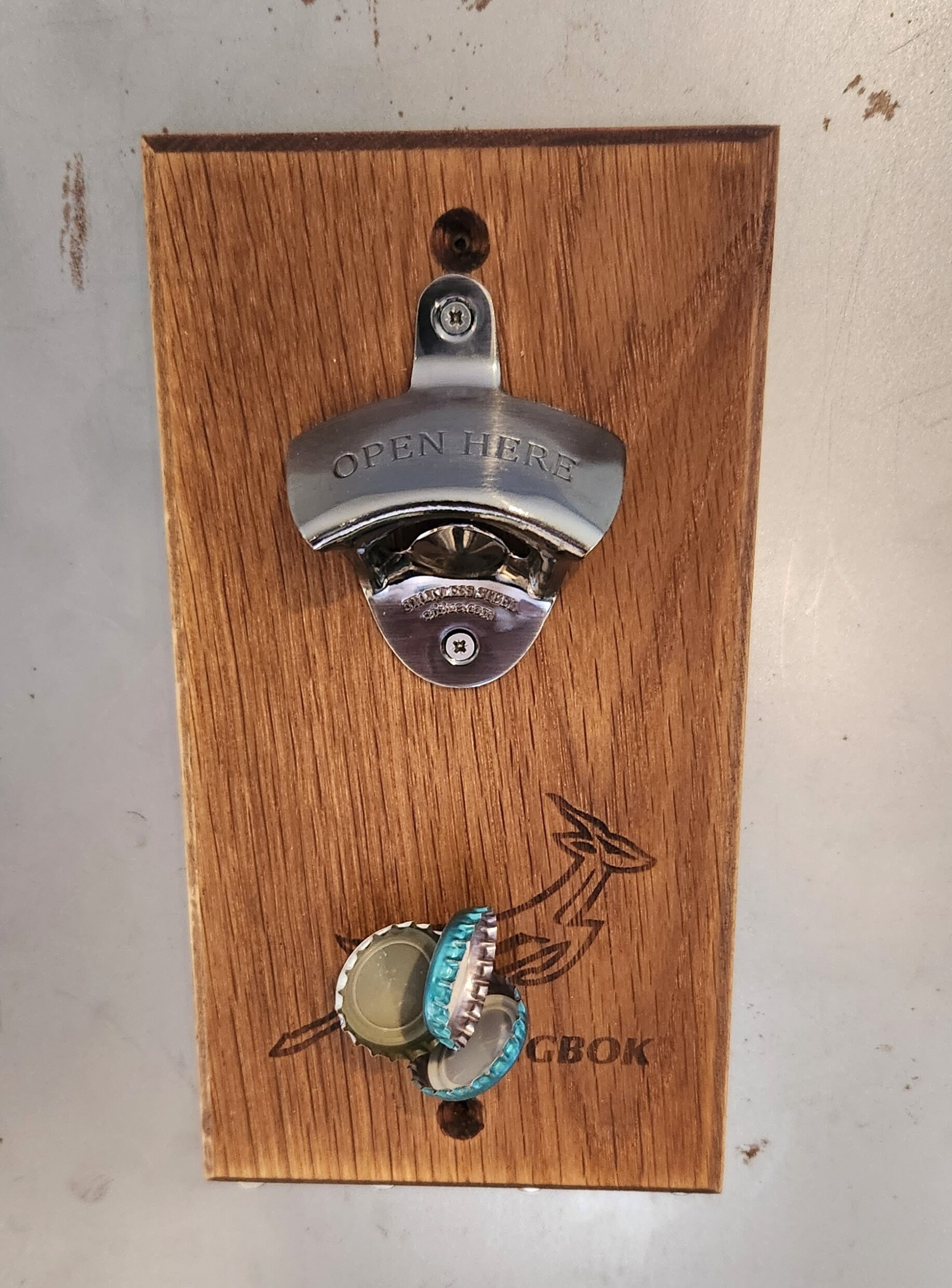 Springbok Handmade Solid Oak Wall Mount Magnetic Bottle Opener - Etsy