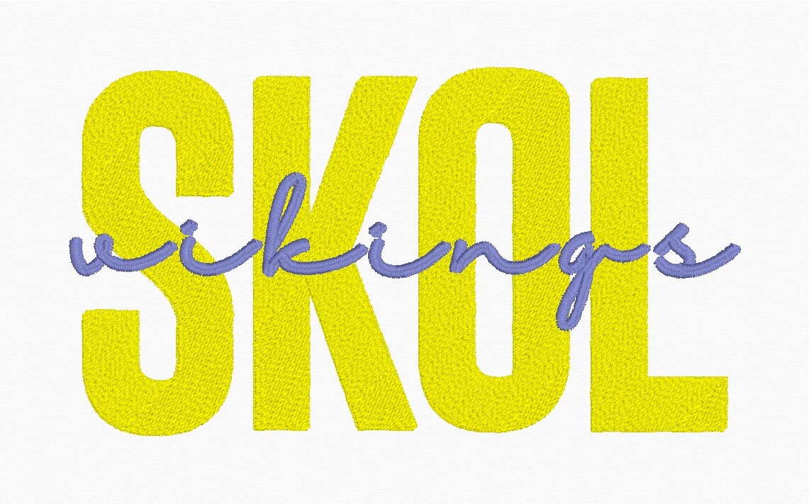 SKOL Vikings Football Embroidery Digital Design, T-shirt Design, 5 by 7 ...