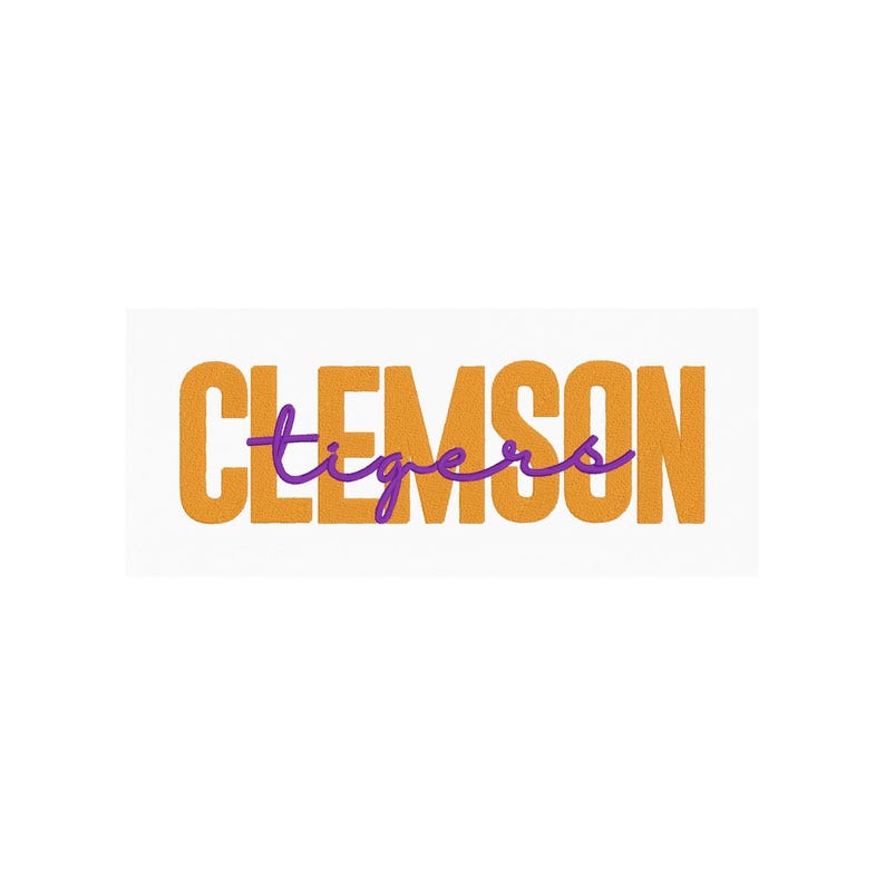 Clemson Football Embroidery Digital Design, T-shirt Design, 5 by 7 Hoop ...