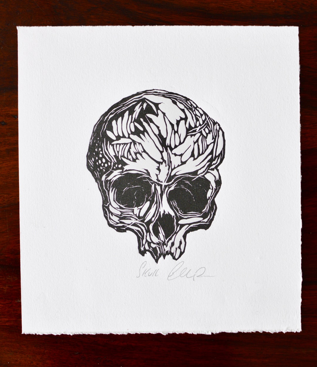 Skull Linocut Print, Relief Printmaking, Limited Edition Lino Print - Etsy