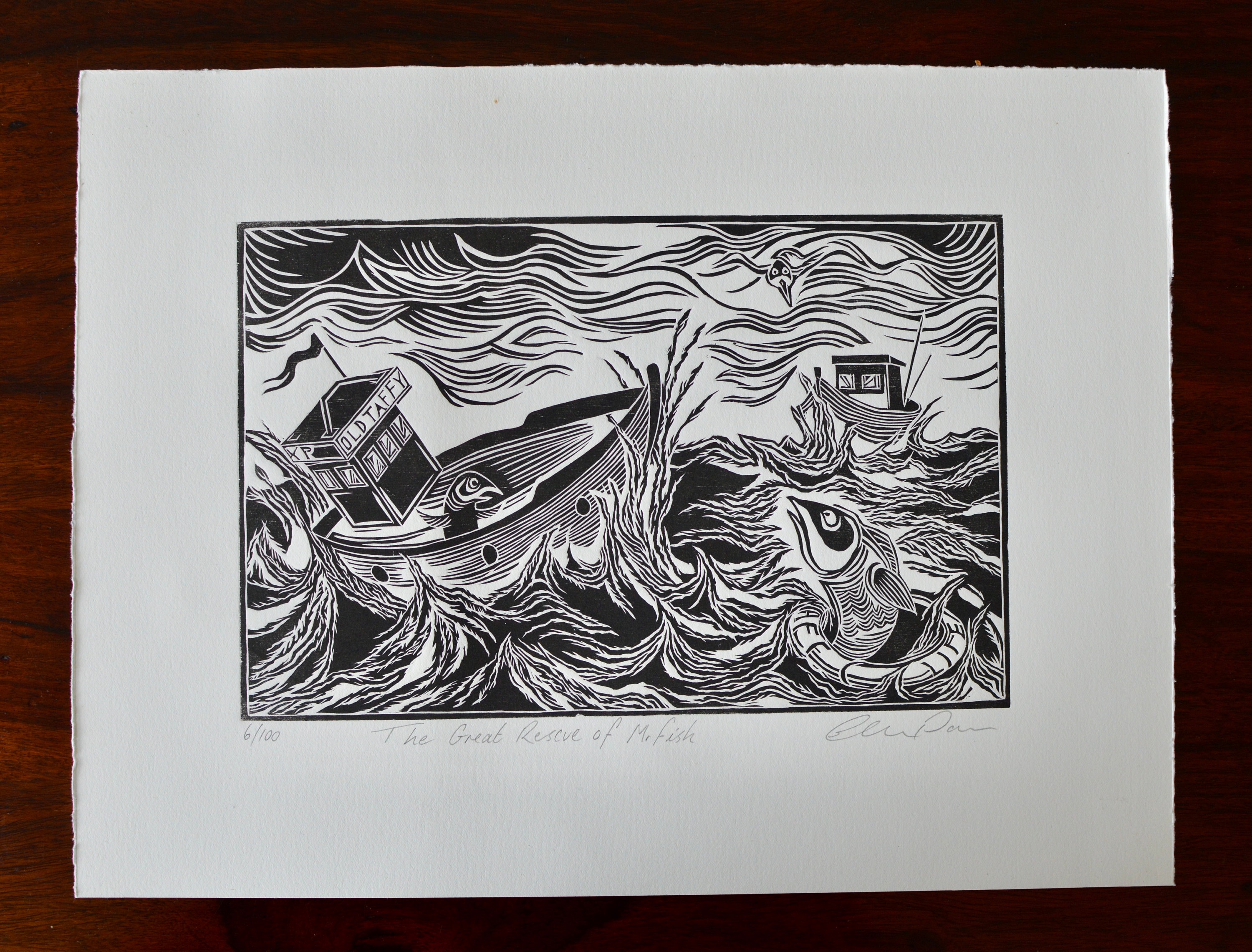 Mr Fish, Woodcut Print, Fish Print, Relief Printmaking, Fish Woodcuts ...