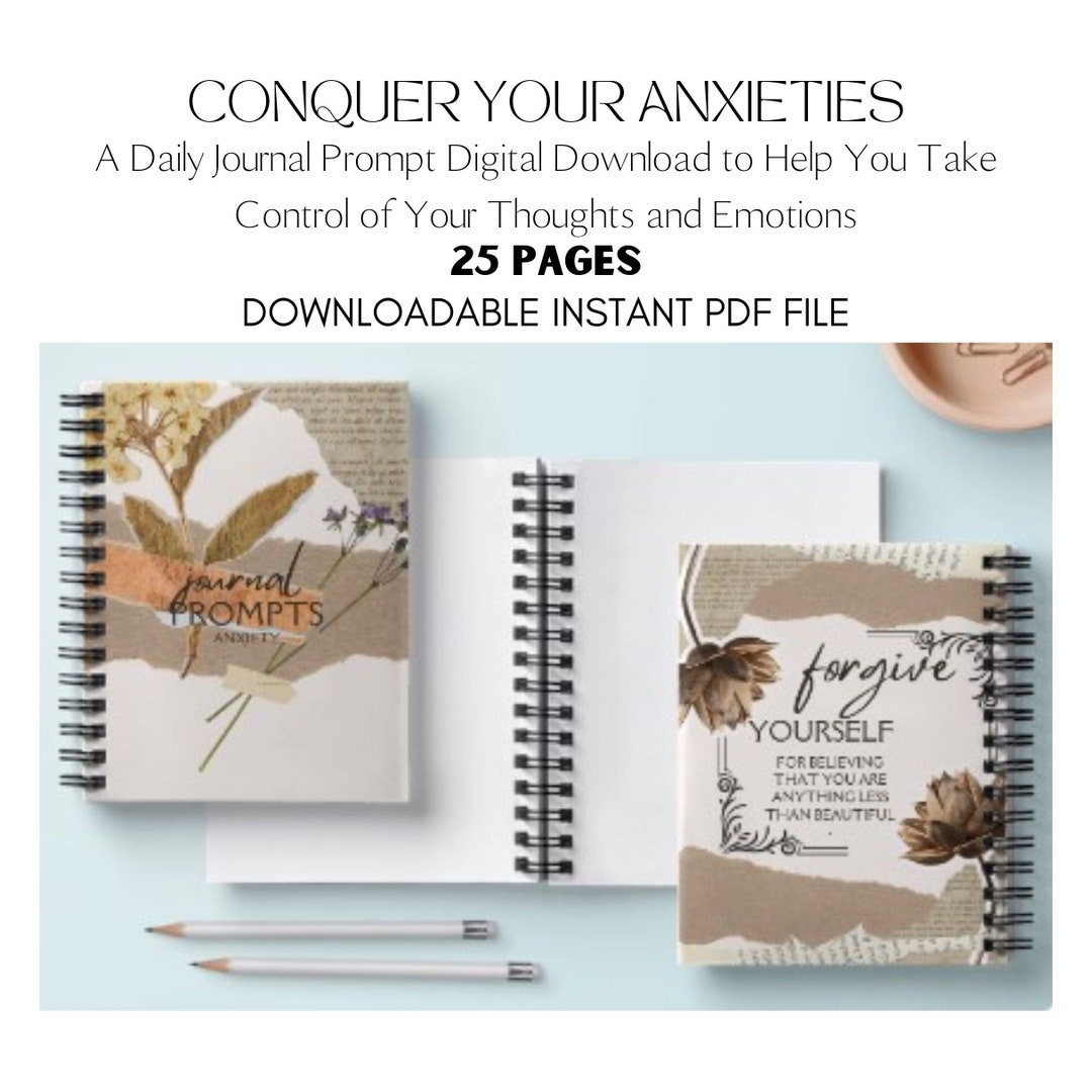 Anxiety Journal Prompts | Digital Download | Mental Health Journal ...