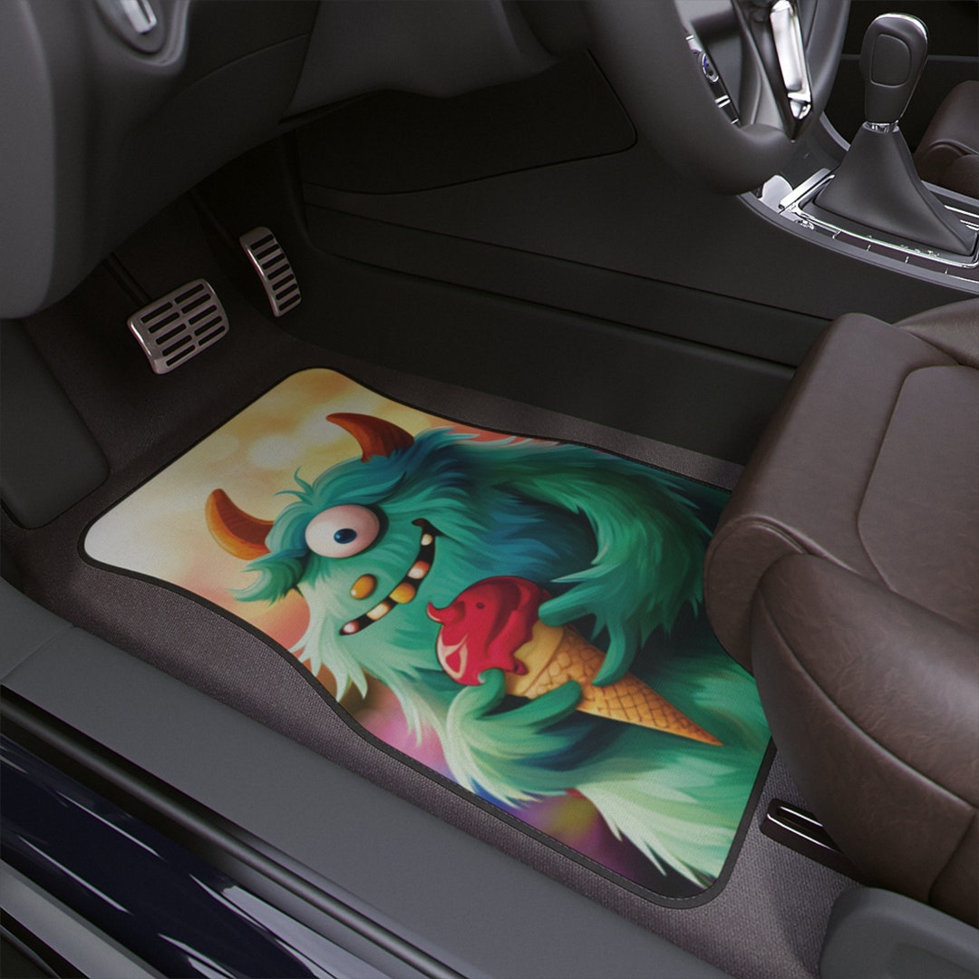 Car Mats With Monster and Ice Cream Cartoon Design Custom Printed Cute ...