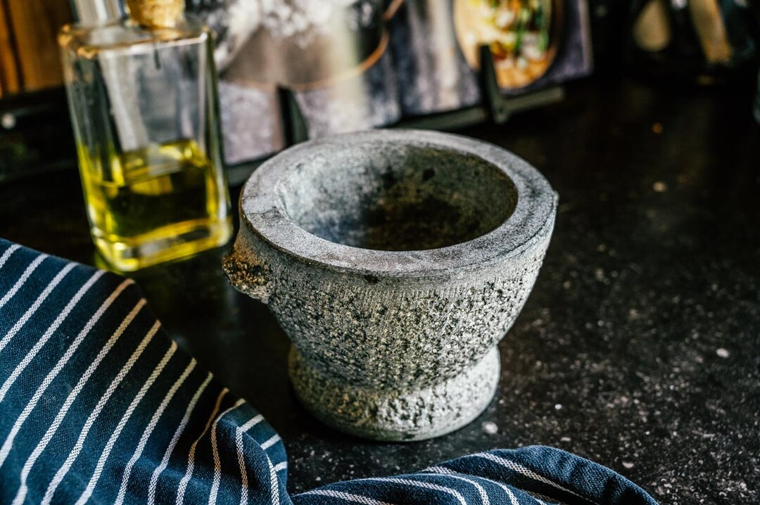 Vintage Rustic Stone Mortar Food Photography and Food Styling Kitchen ...