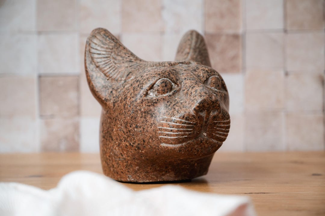 Egyptian Goddess Bastet, Red Granite - Etsy
