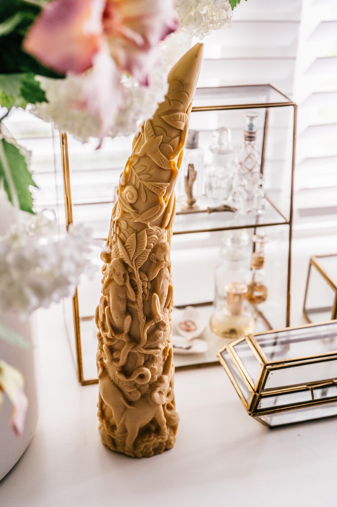 Vintage Carved Resin Tusk Animal Kingdom Images - Etsy