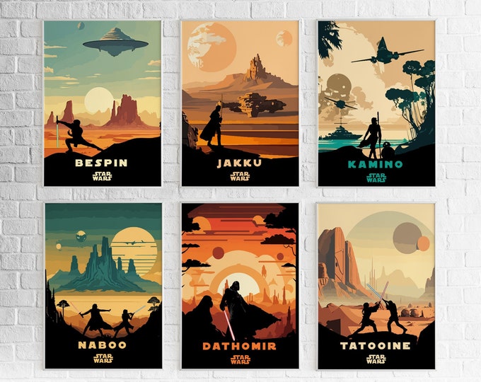 Star Wars Planet Poster, Star Wars Galaxy Posters, Star Wars Planet ...