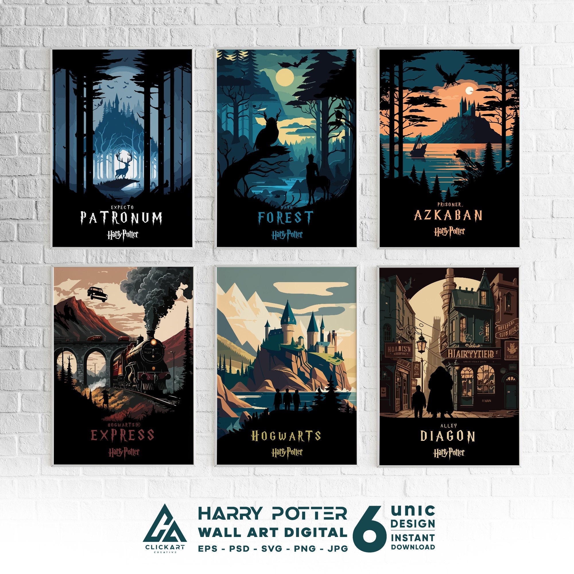 Wizard Pattern Digital Paper, Seamless Pattern, Wizard School, Magic ...