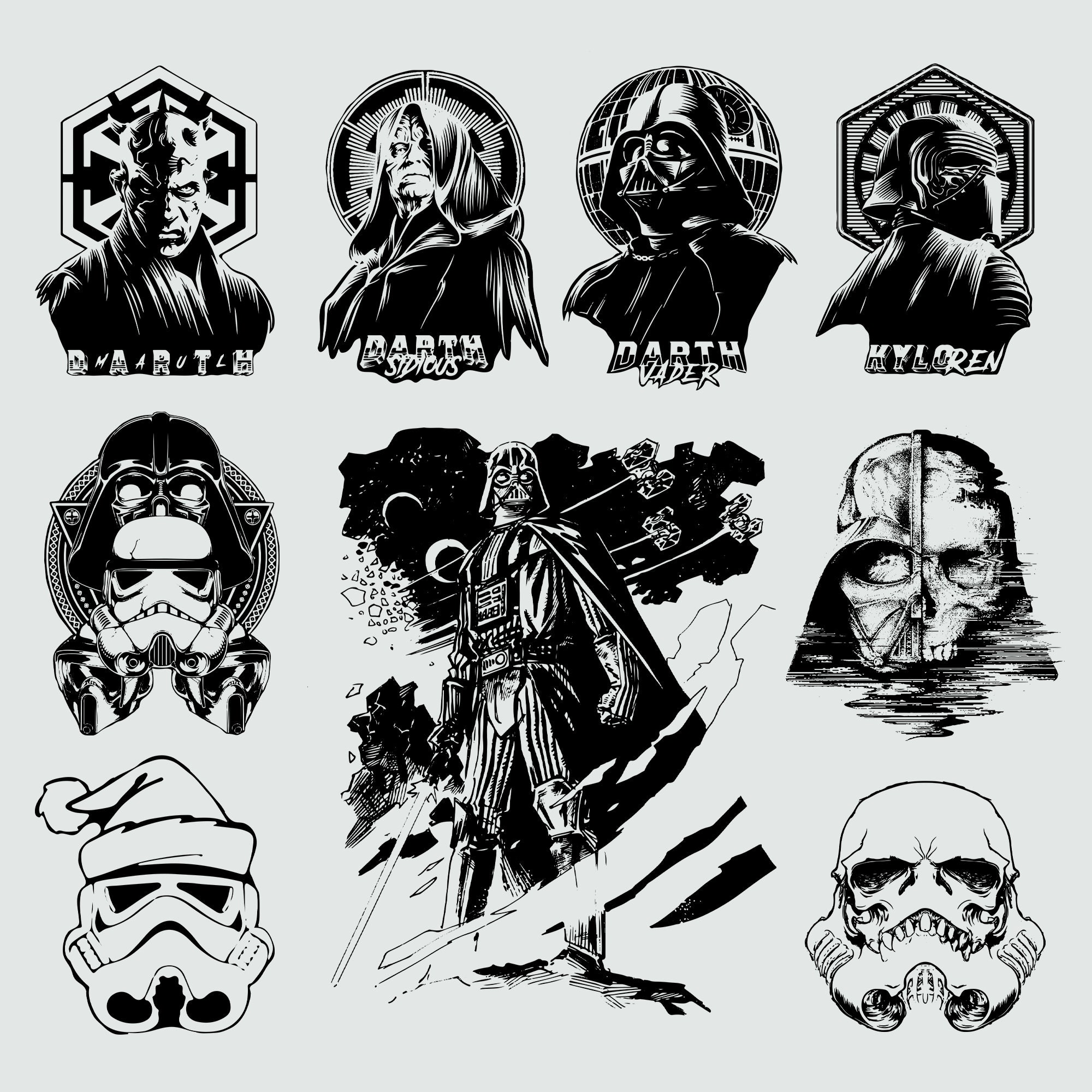 Star Wars Svg Bundle Star Wars Characters Svg Darth Vader - Etsy Canada