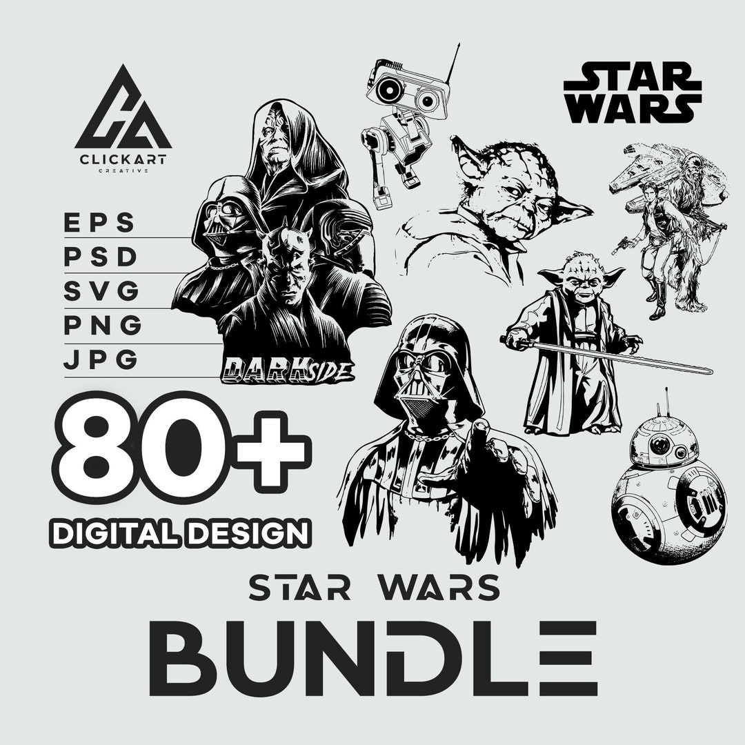 Star Wars Svg Bundle, Star Wars Characters Svg, Darth Vader Svg, Star ...