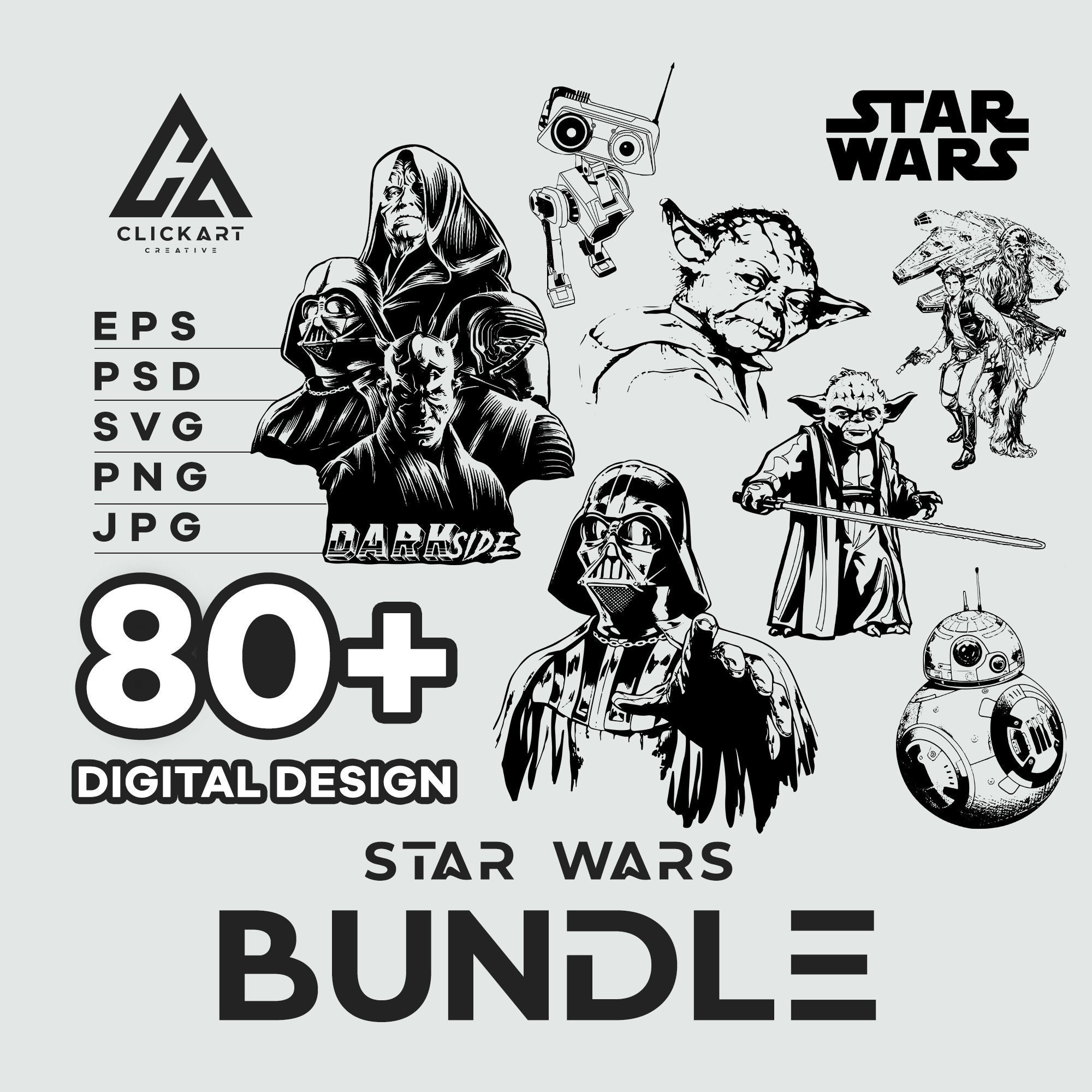 Star Wars Svg Bundle Star Wars Characters Svg Darth Vader - Etsy UK