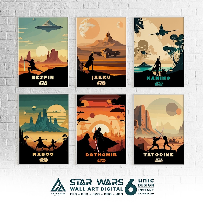 Star Wars Planet Poster Star Wars Galaxy Posters Star Wars - Etsy