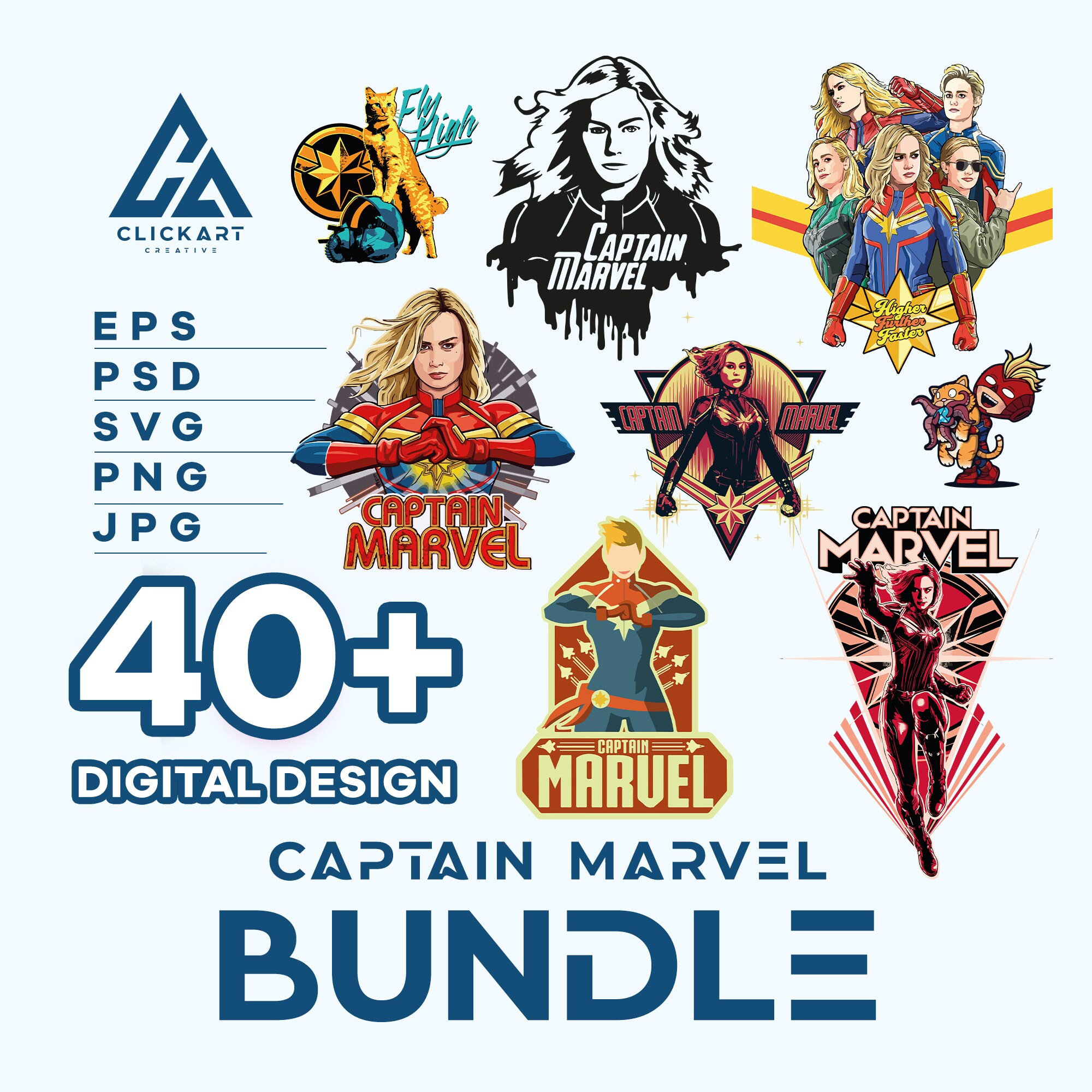 Captain Marvel Svg Bundle Layered Item, Silhouette, Cricut, Clipart ...