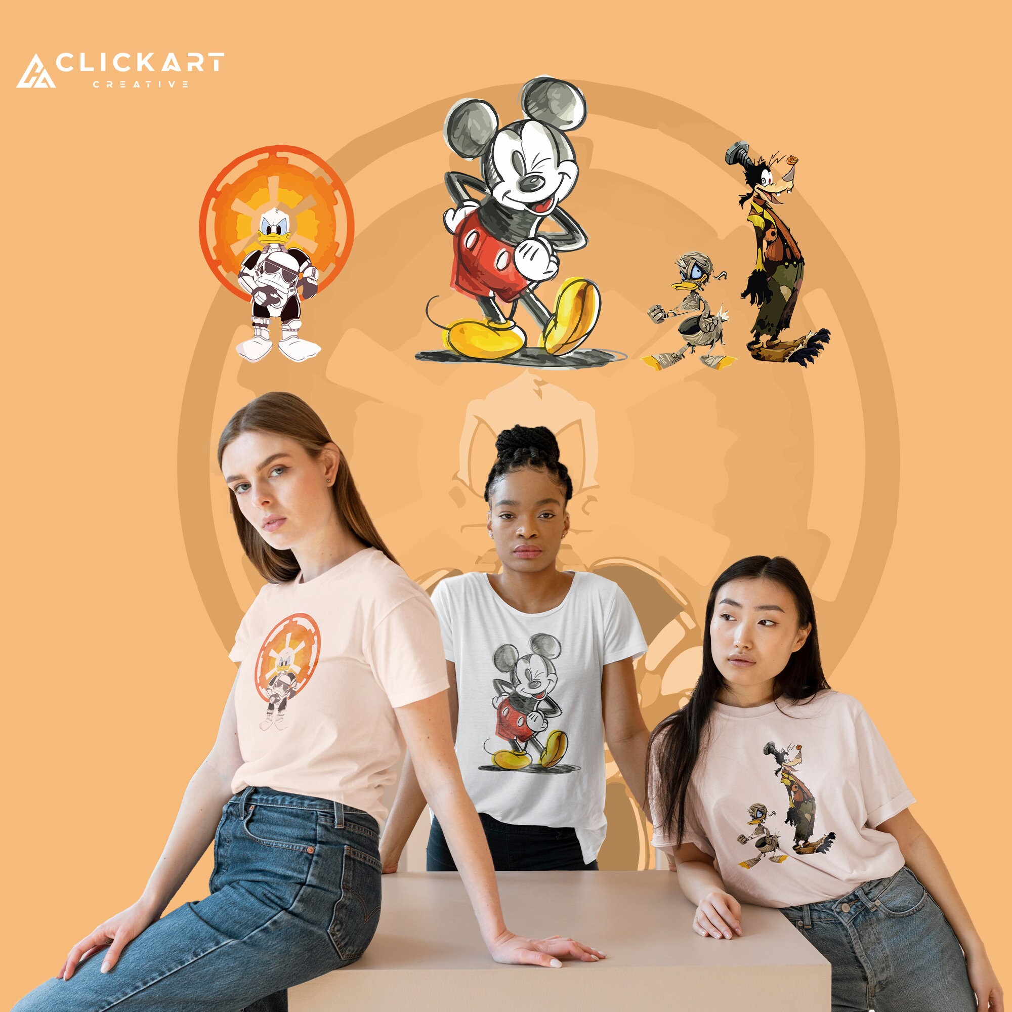 Mickey Mouse and Minnie Mouse Inspired Face Silhouettes, Eps-psd-svg ...