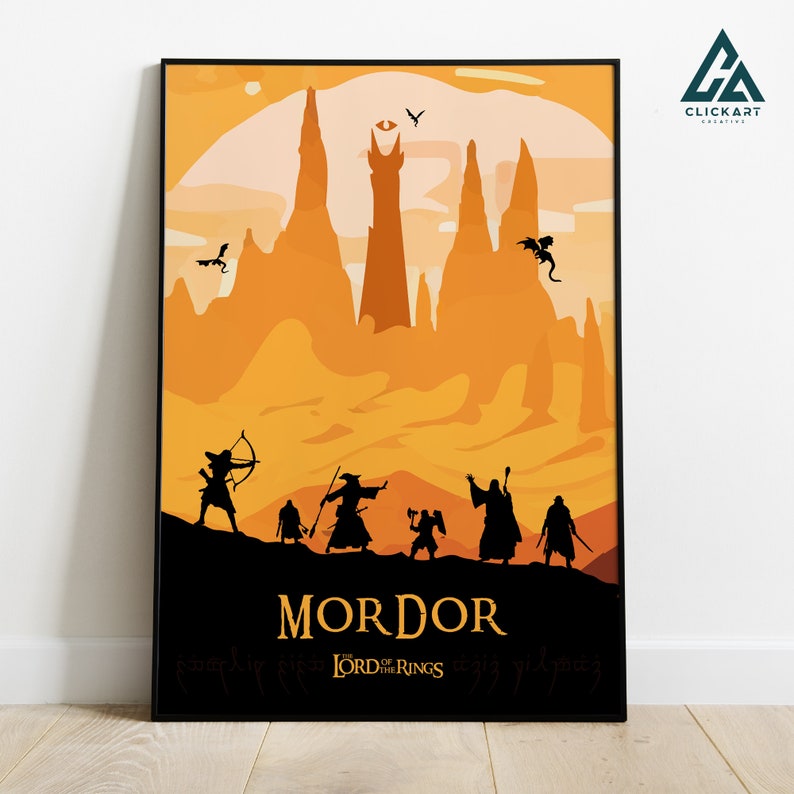 Vintage LOTR Travel Poster Set, Lord of the Rings Wall Art (instant ...
