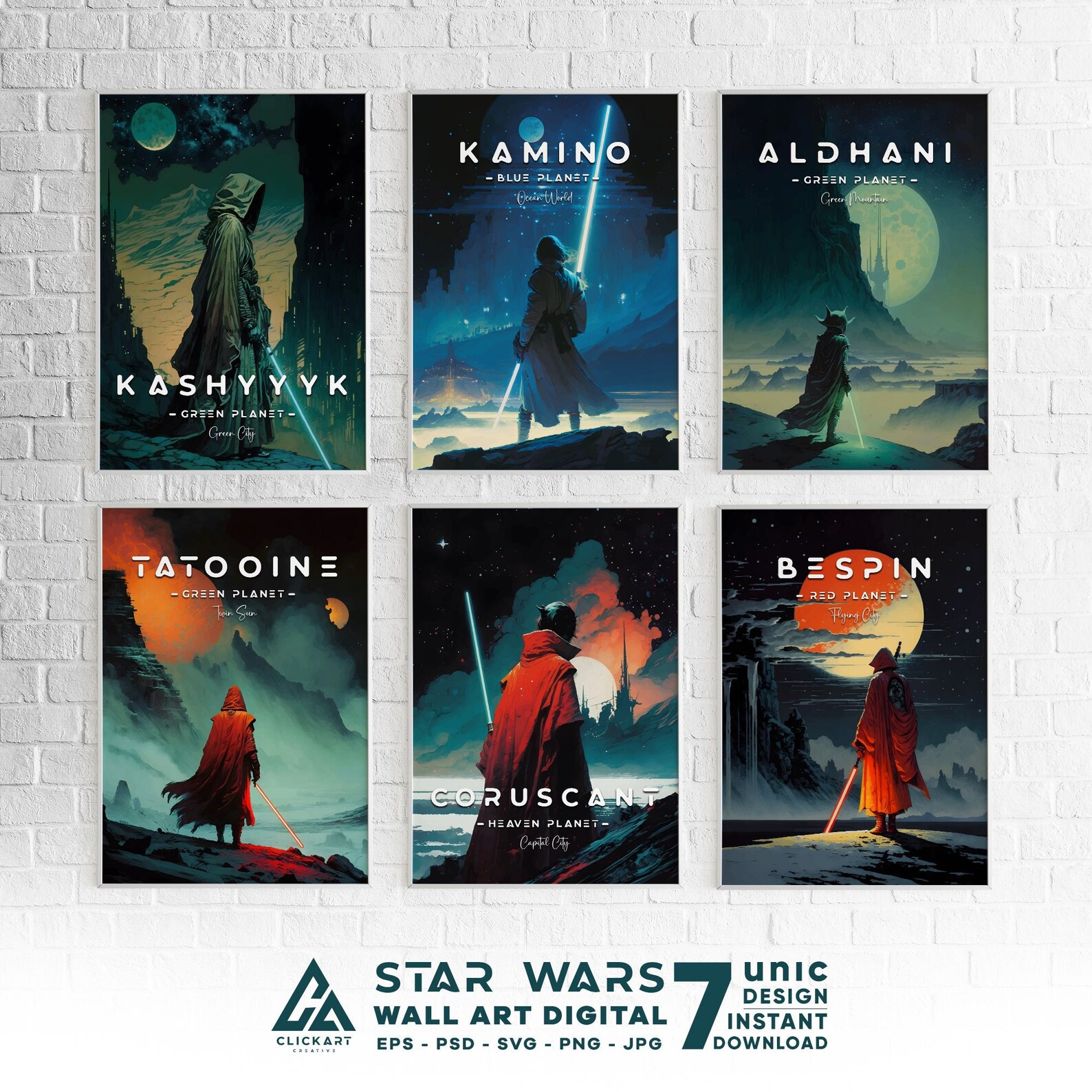 Star Wars Planet Poster, Star Wars Galaxy Posters, Star Wars Planet ...