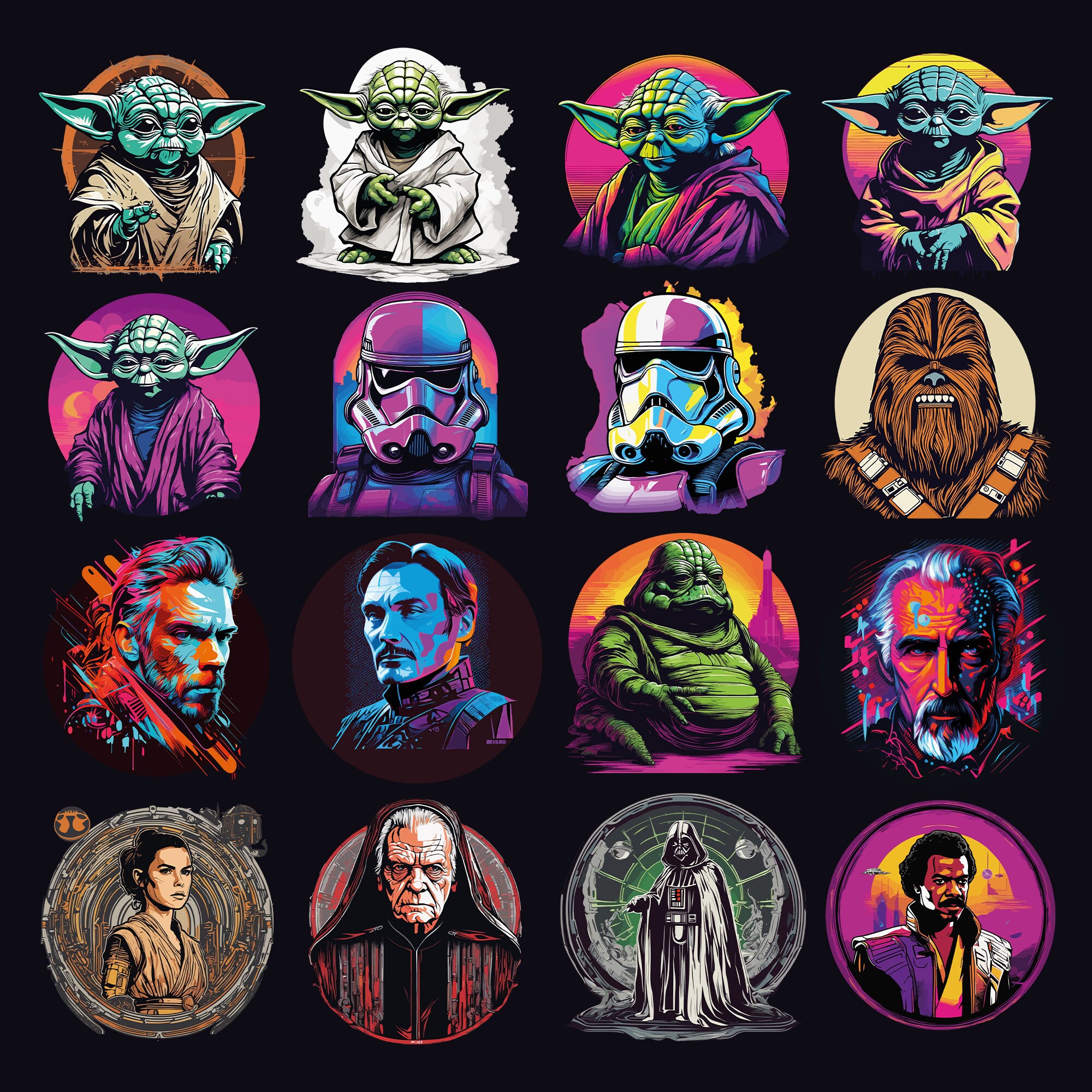 Star Wars Svg Bundle, Star Wars Characters Svg, Darth Vader Svg, Star ...