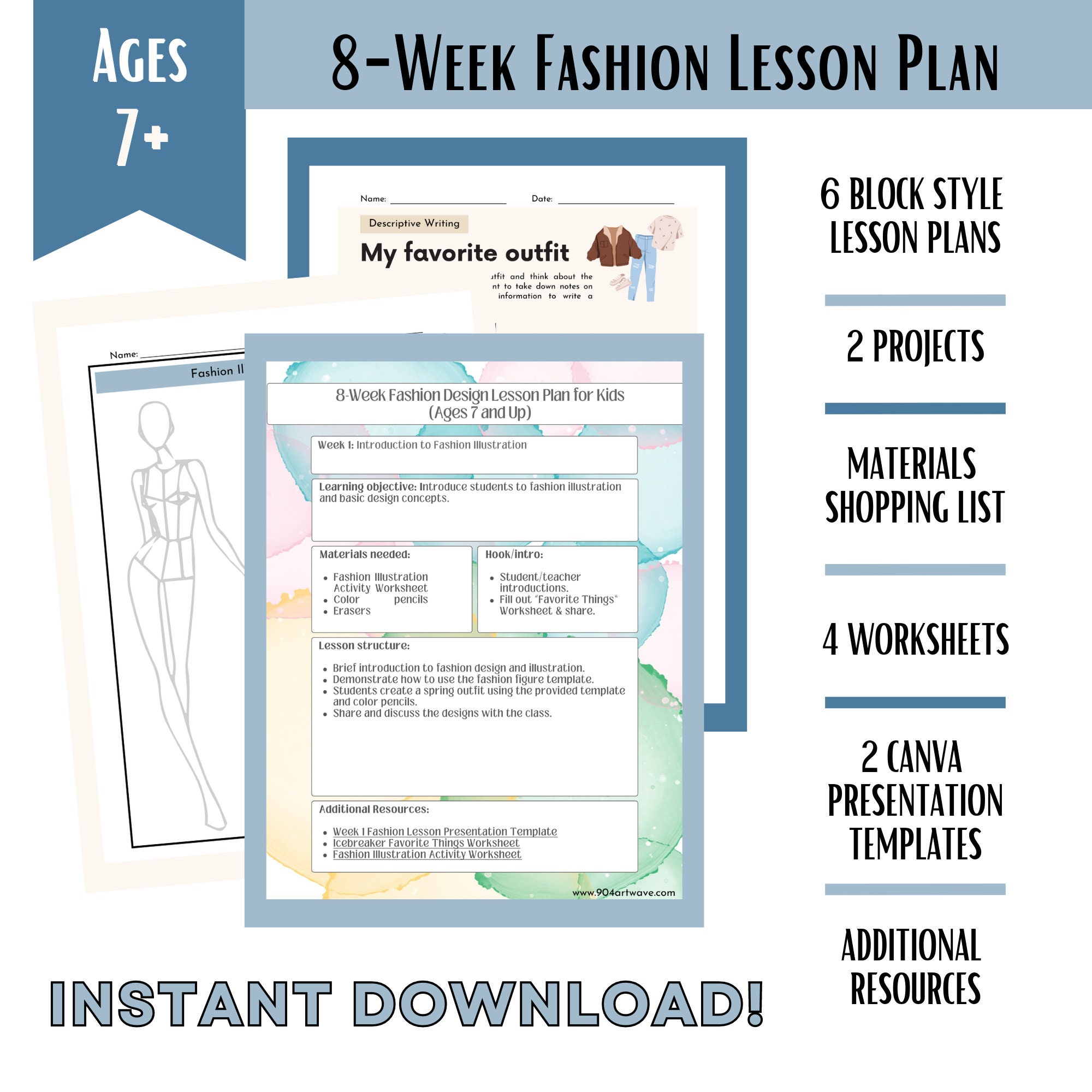 Fashion Design Lesson Plan for Kids: Sewing & Illustration (ages 7 ...