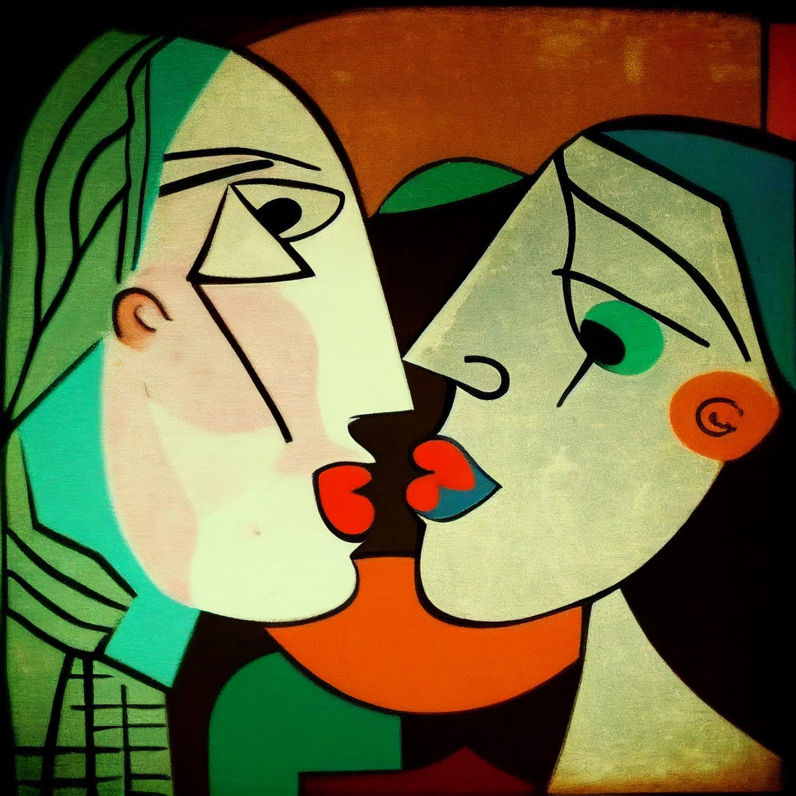 Picasso Kiss Print, Picasso Art Print, Picasso Poster, Picasso Wall Art ...