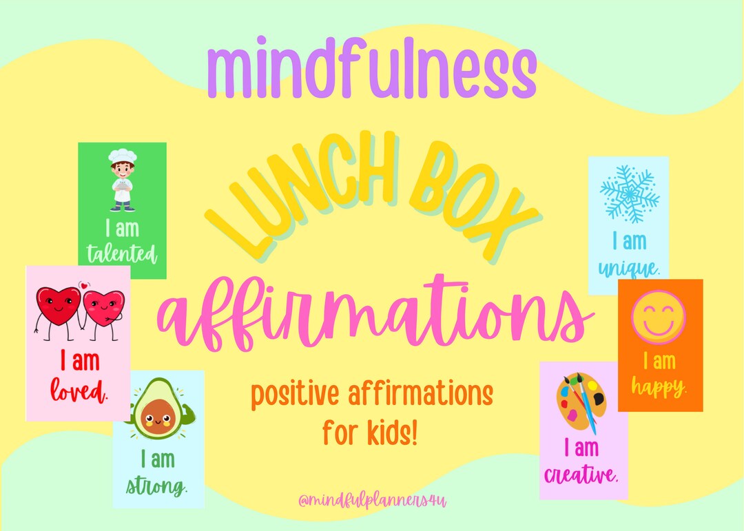 Lunch Box Affirmation Cards for Kids, Positive Notes (digital Download ...