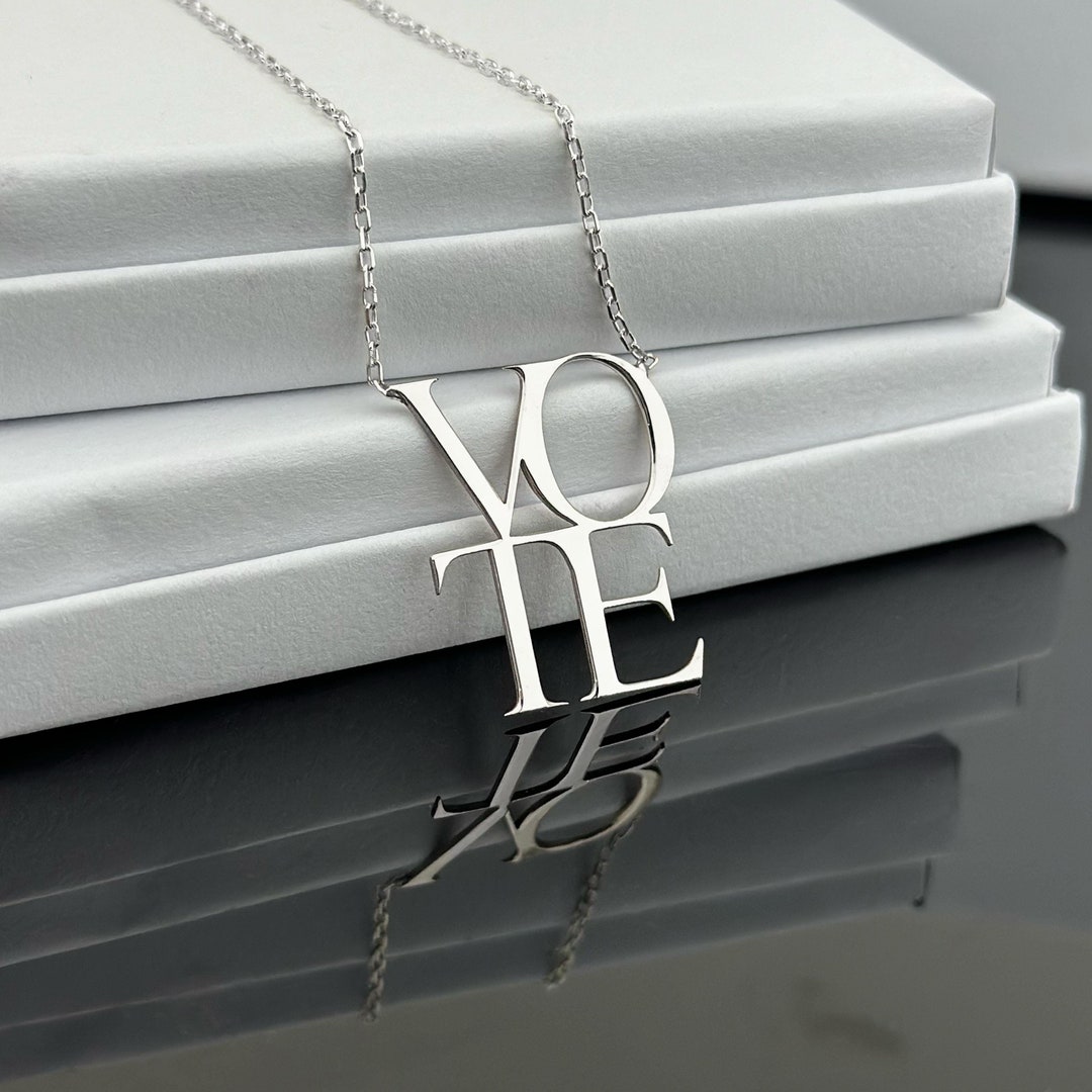 925 Sterling Silver Vote Necklace Vote Jewelry Election Jewelry ...