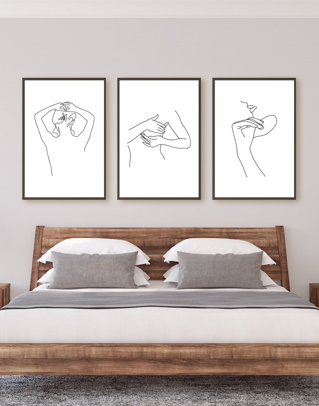 Woman Line Art Print Female Figure Line Art Set Naked Woman - Etsy