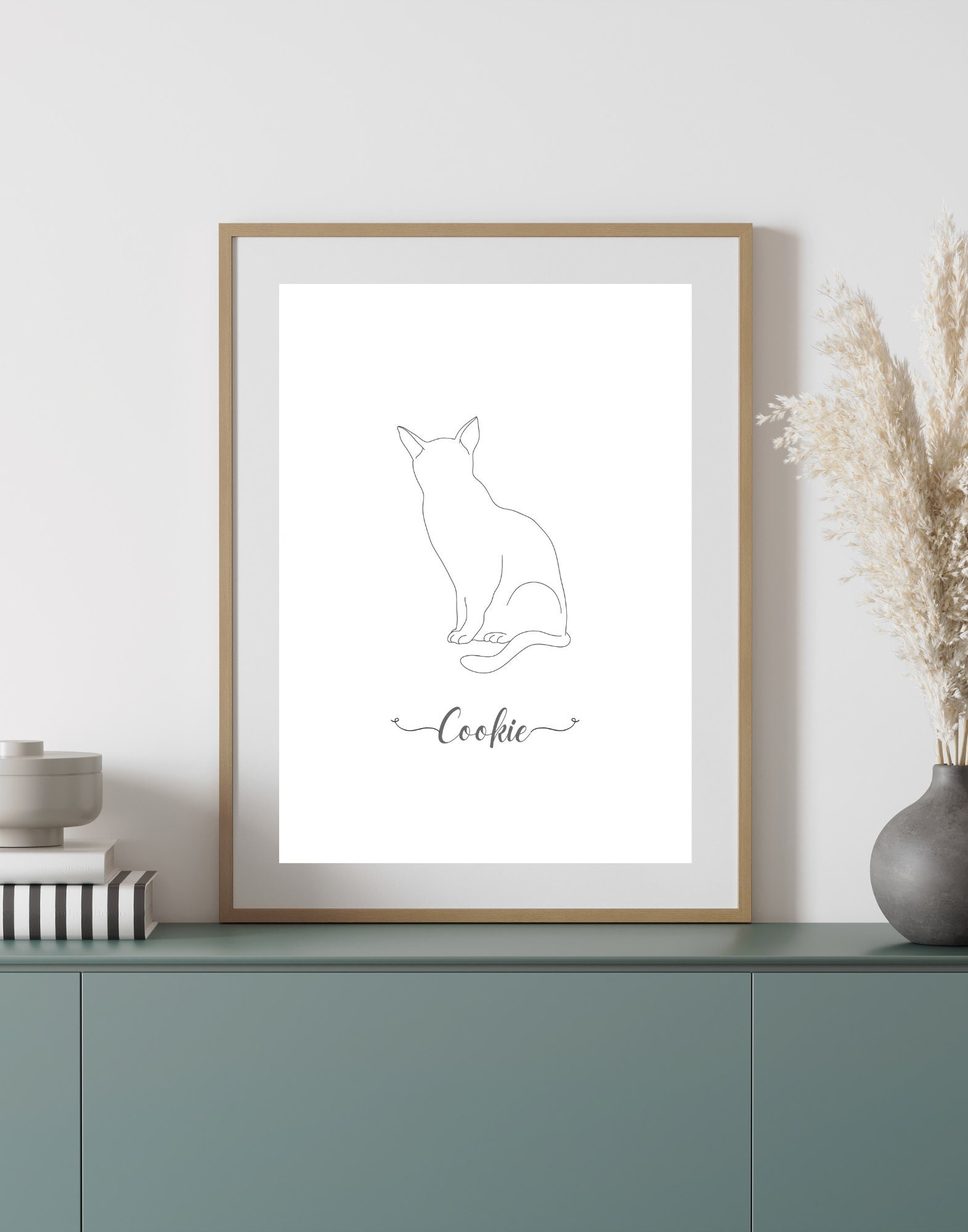 Personalised Cat Line Art Customizable Cat Line Art Abstract - Etsy